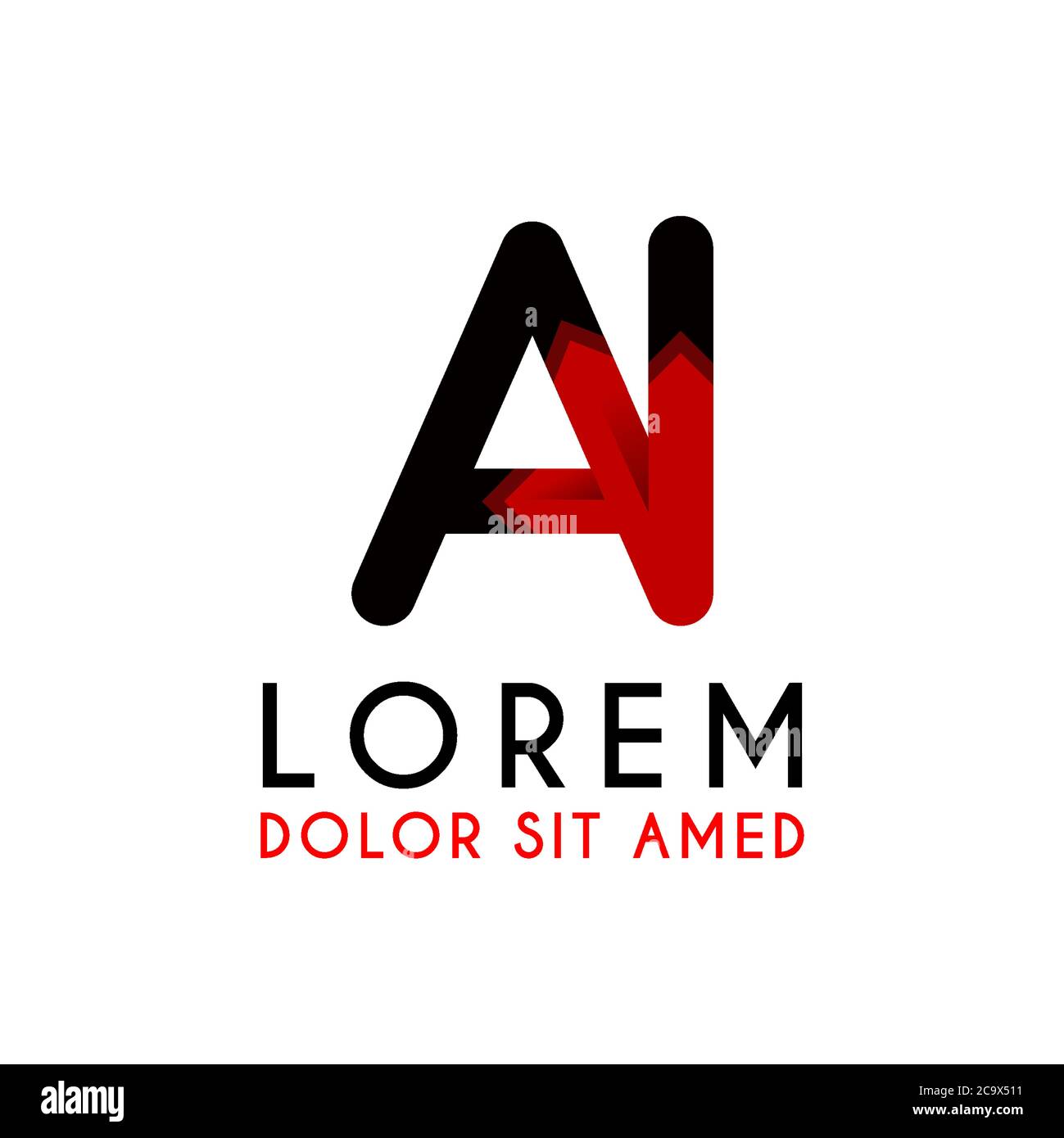 AI Letter black logo with gradient arrow Stock Vector Image & Art - Alamy