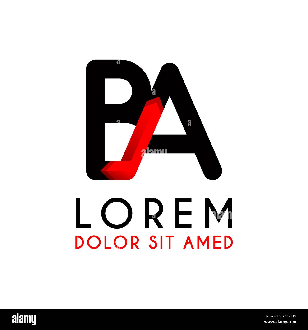 BA Letter black logo with gradient arrow Stock Vector Image & Art - Alamy