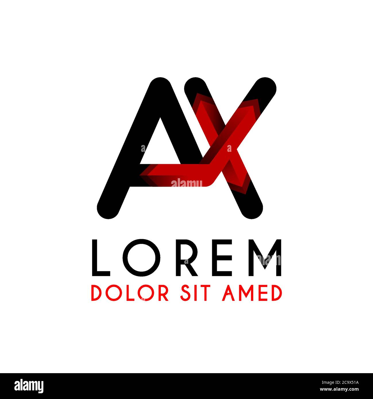 AX Letter black logo with gradient arrow Stock Vector Image & Art - Alamy