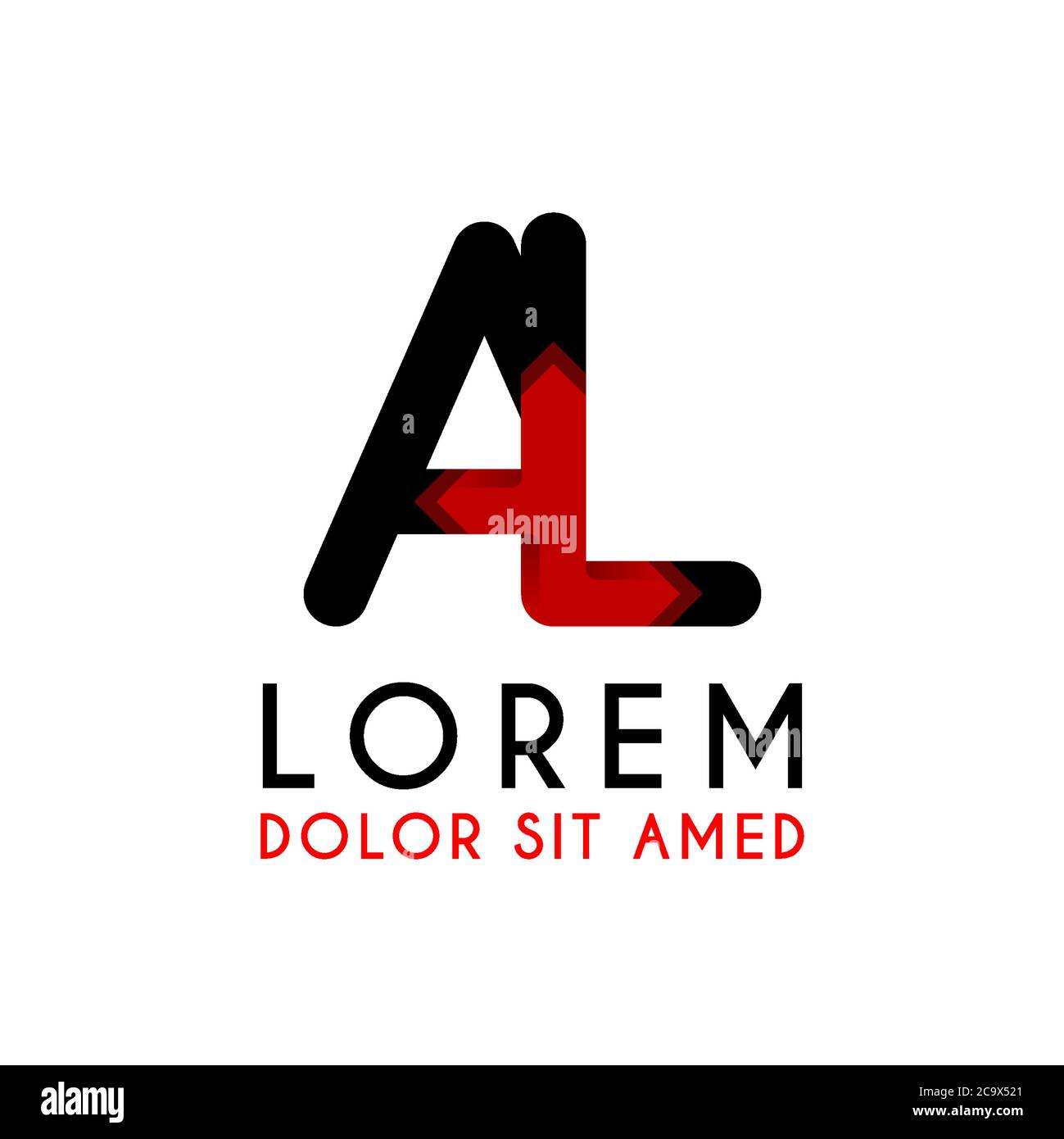 AL Letter black logo with gradient arrow Stock Vector Image & Art - Alamy