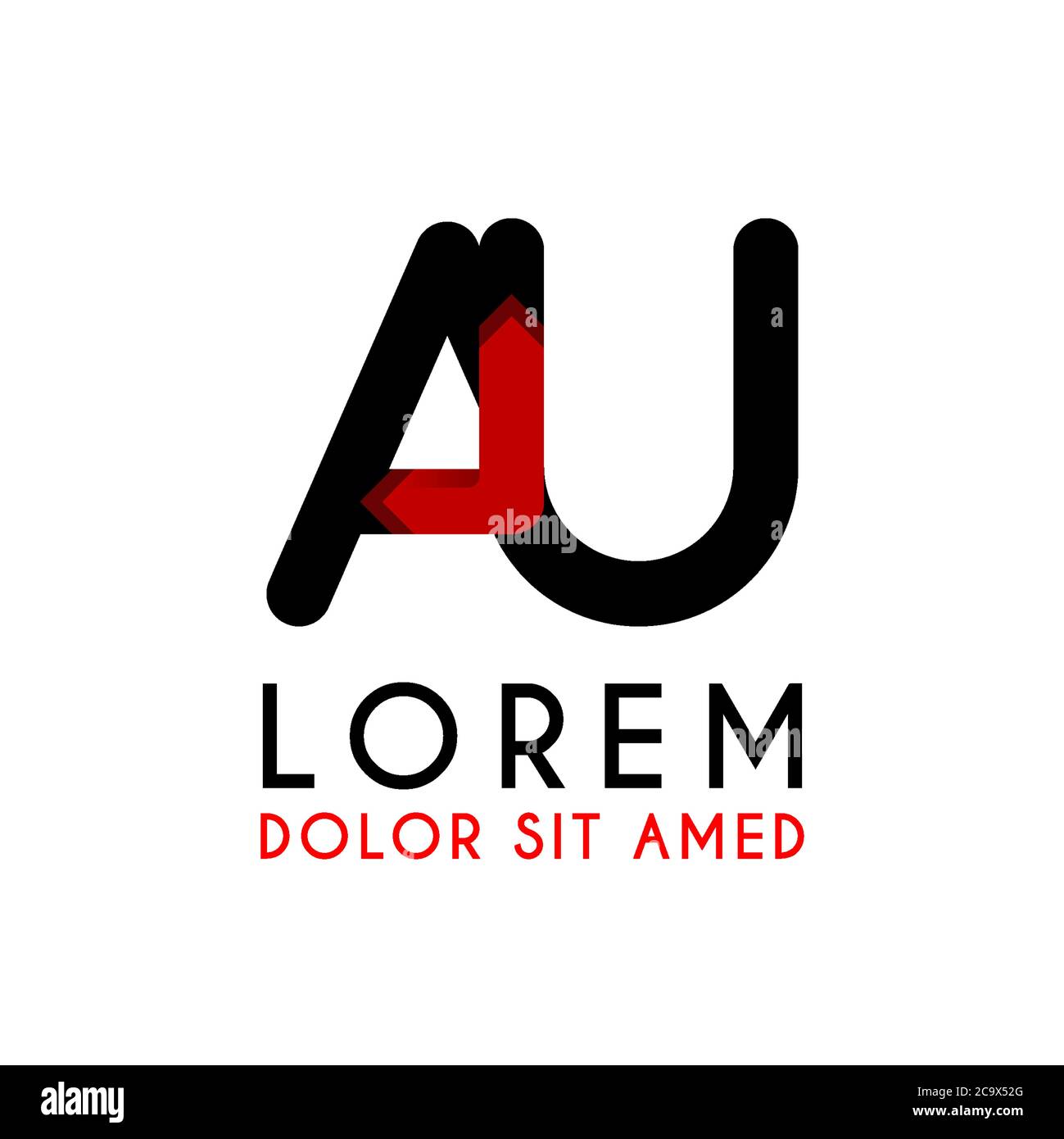 AU Letter black logo with gradient arrow Stock Vector Image & Art - Alamy