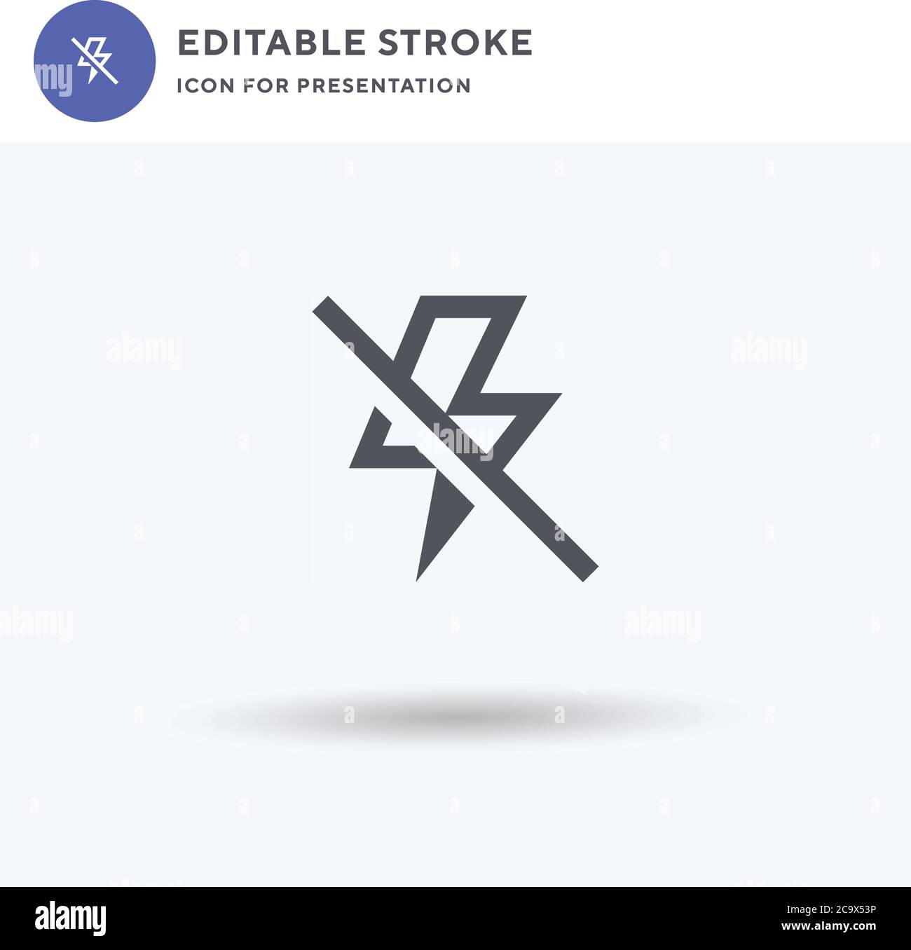 Flash Off icon vector, filled flat sign, solid pictogram isolated on ...