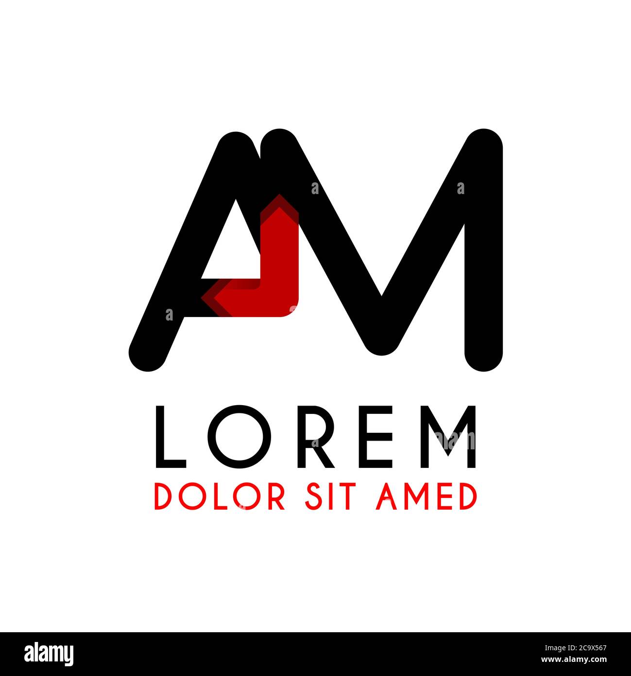 AM Letter black logo with gradient arrow Stock Vector Image & Art - Alamy