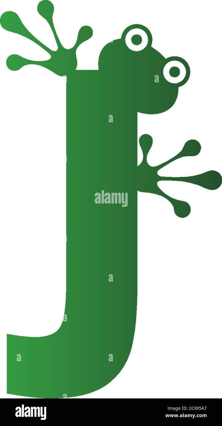 Letter J logo design frog footprints concept icon illustration Stock ...