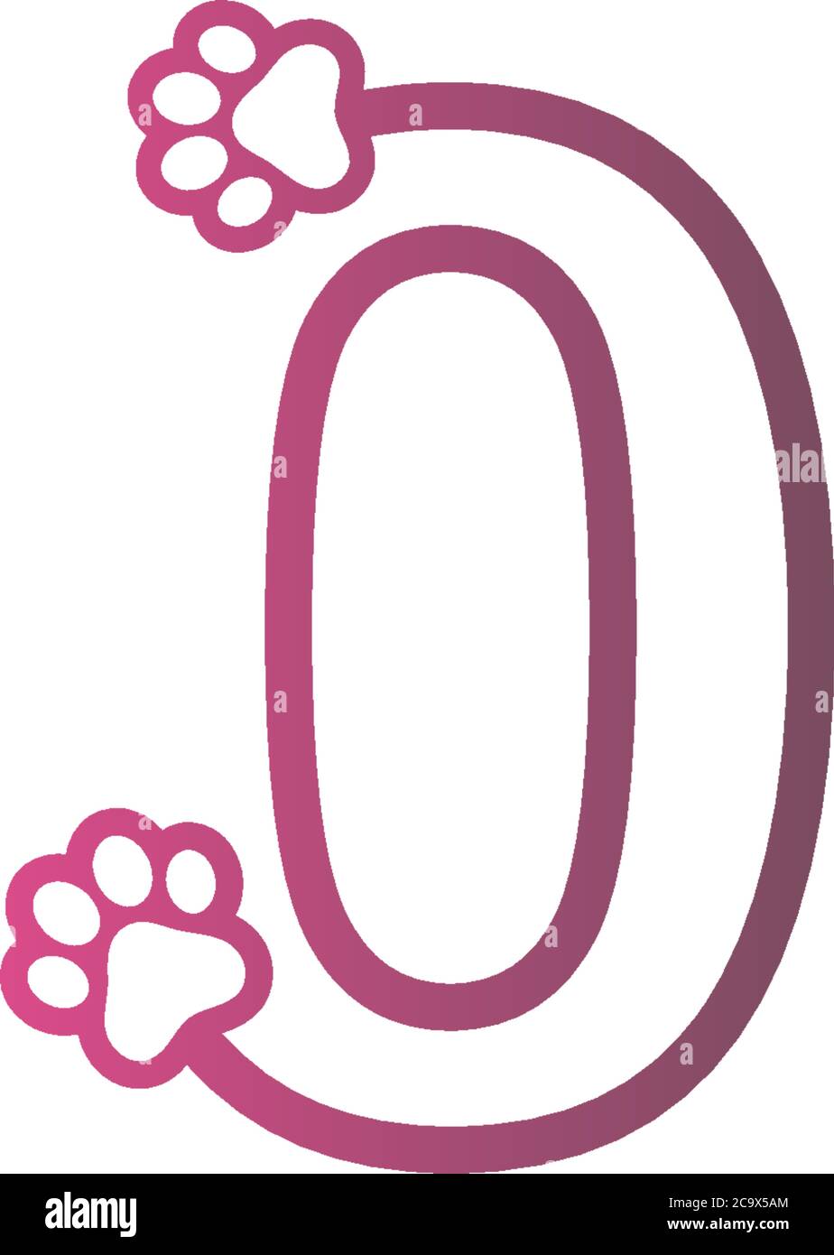 Letter O logo design Dog footprints concept icon illustration Stock ...