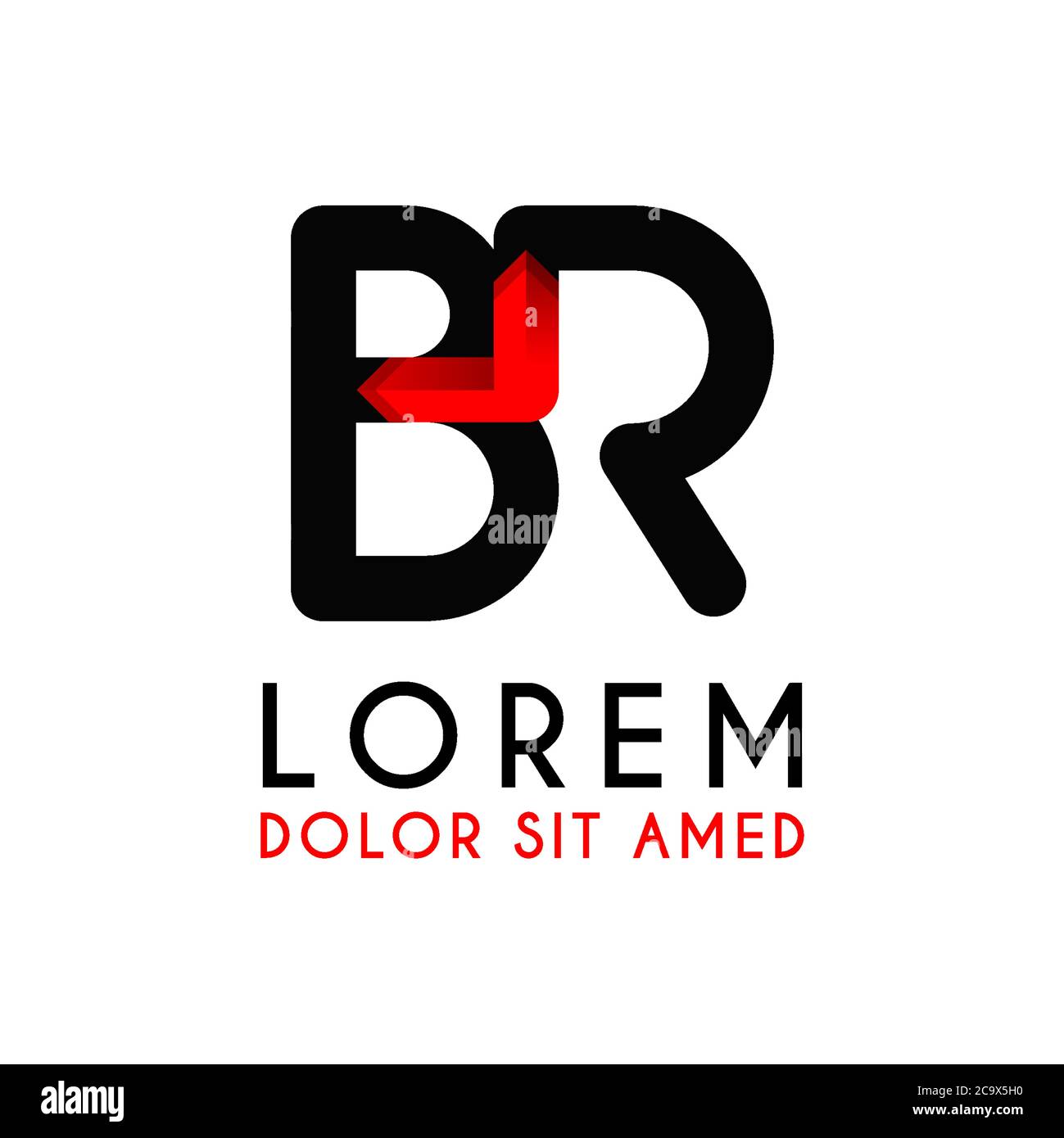 BR Letter black logo with gradient arrow Stock Vector Image & Art - Alamy