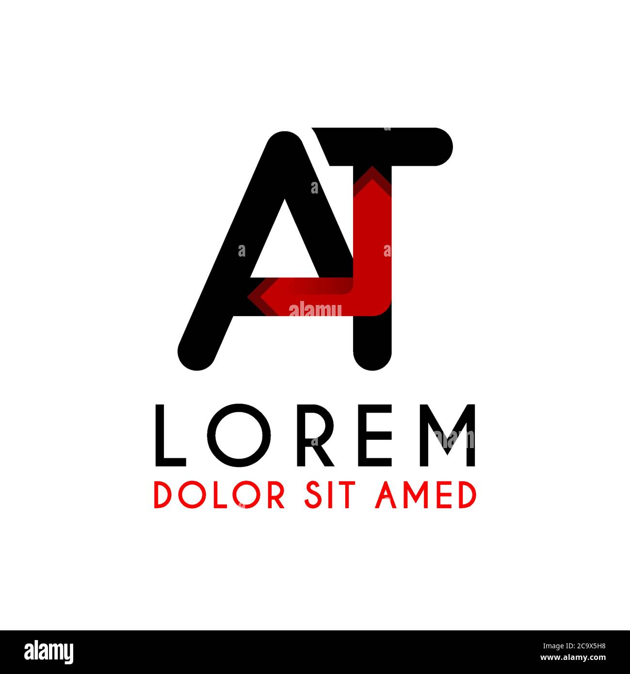 AT Letter black logo with gradient arrow Stock Vector Image & Art - Alamy