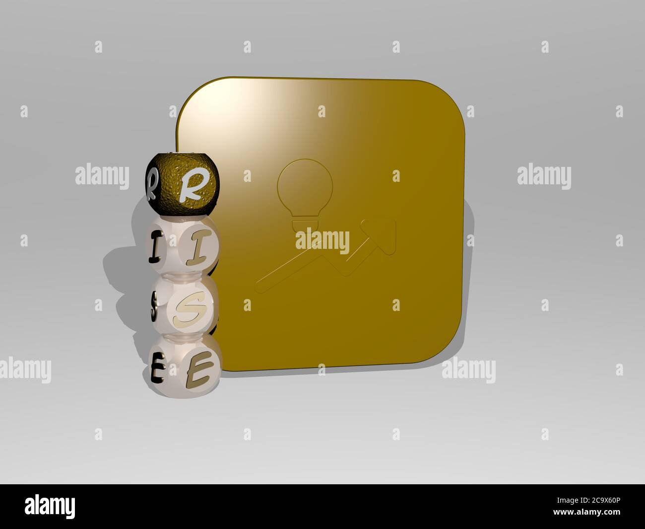 3D illustration of RISE graphics and text around the icon made by ...