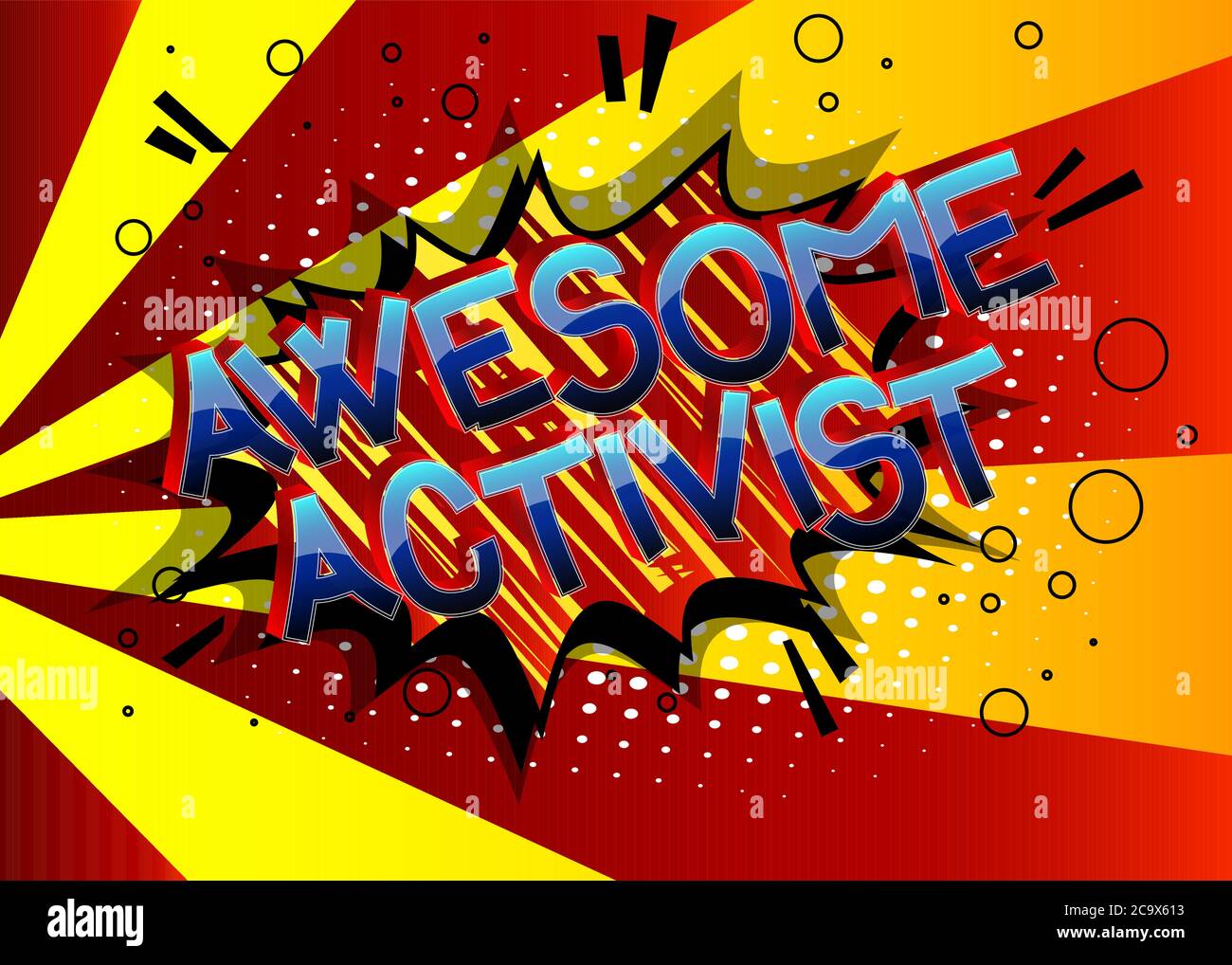 Awesome Comic book style cartoon words on abstract comics background ...