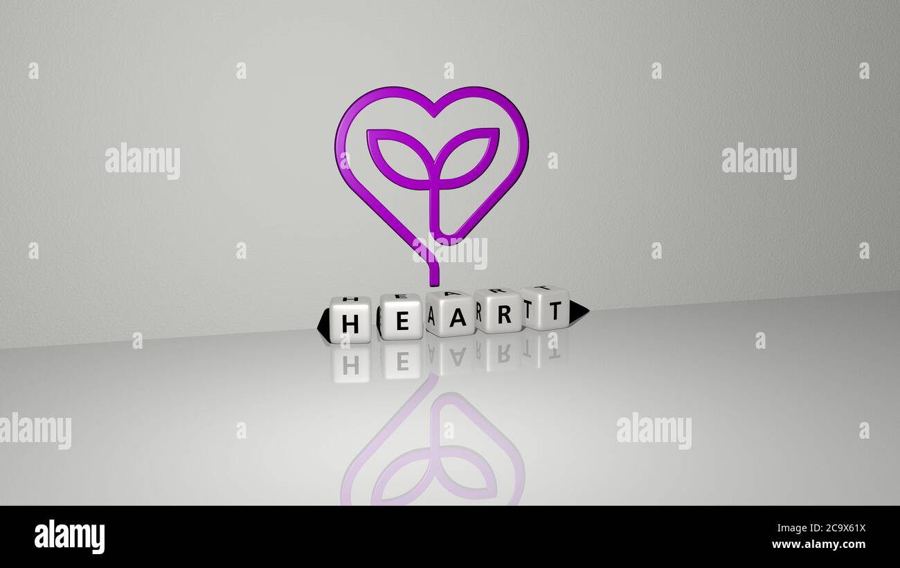 3d love text beating heart hi-res stock photography and images - Alamy