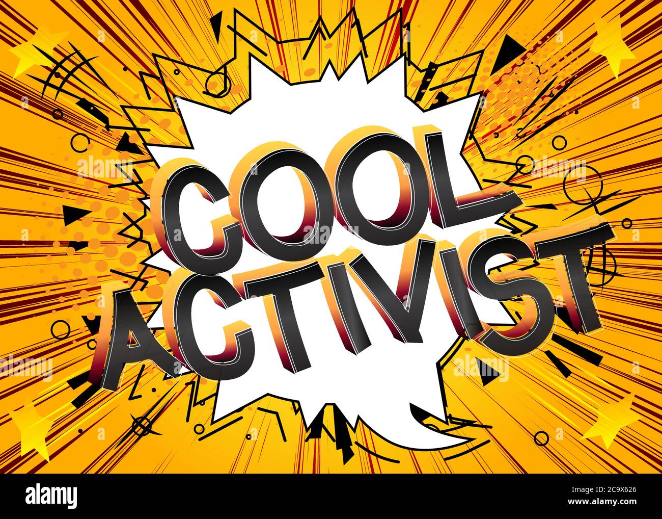 Cool Comic book style cartoon words on abstract comics background Stock ...