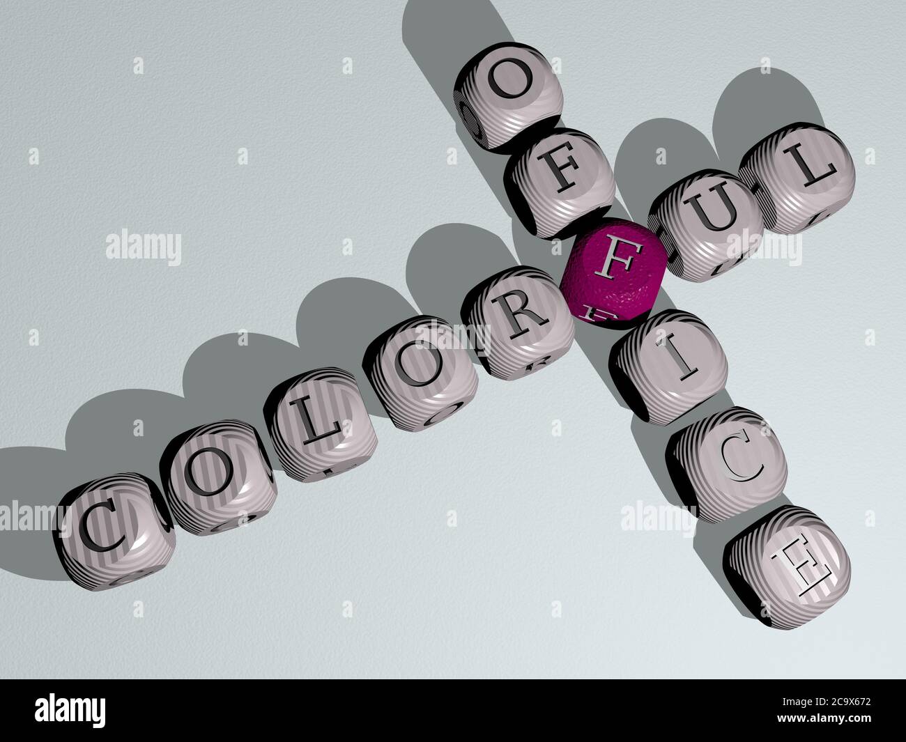 combination of colorful office built by cubic letters from the top ...