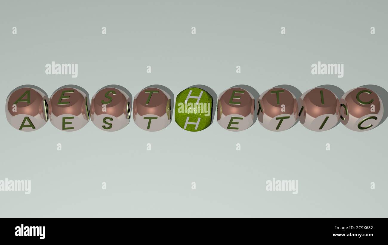 combination of AESTHETIC built by cubic letters from the top ...