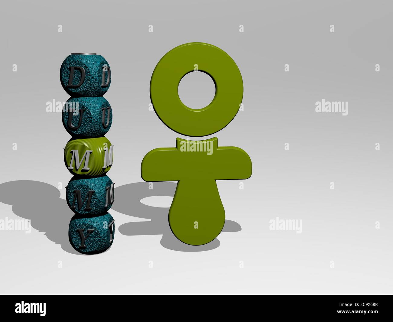 3D illustration of DUMMY graphics and text around the icon made by ...