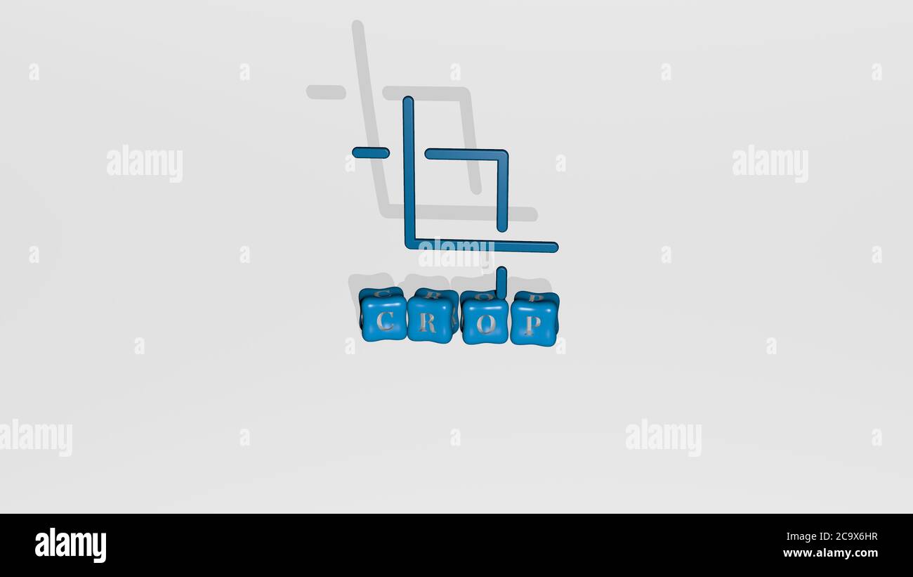 3D graphical image of CROP vertically along with text built by metallic ...