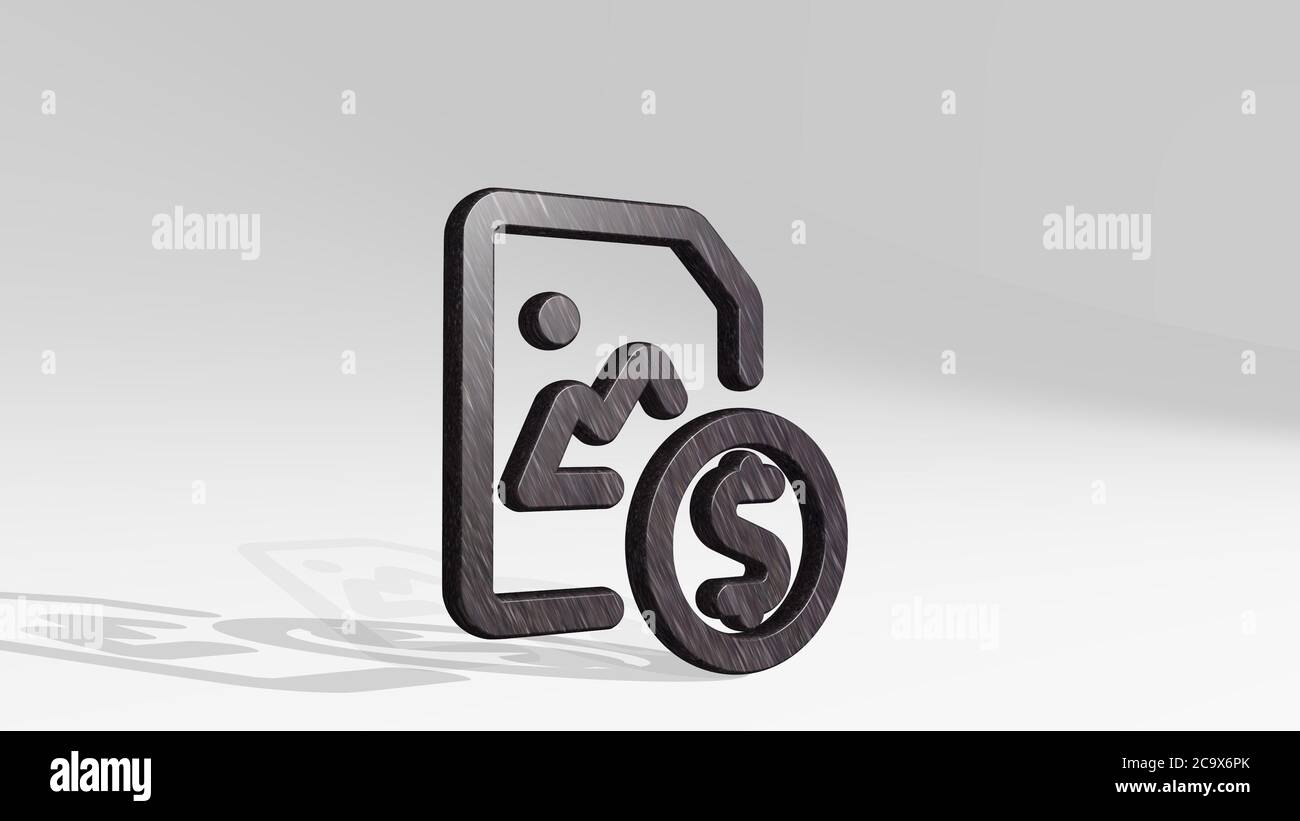 image file dollar casting shadow with two lights. 3D illustration of ...