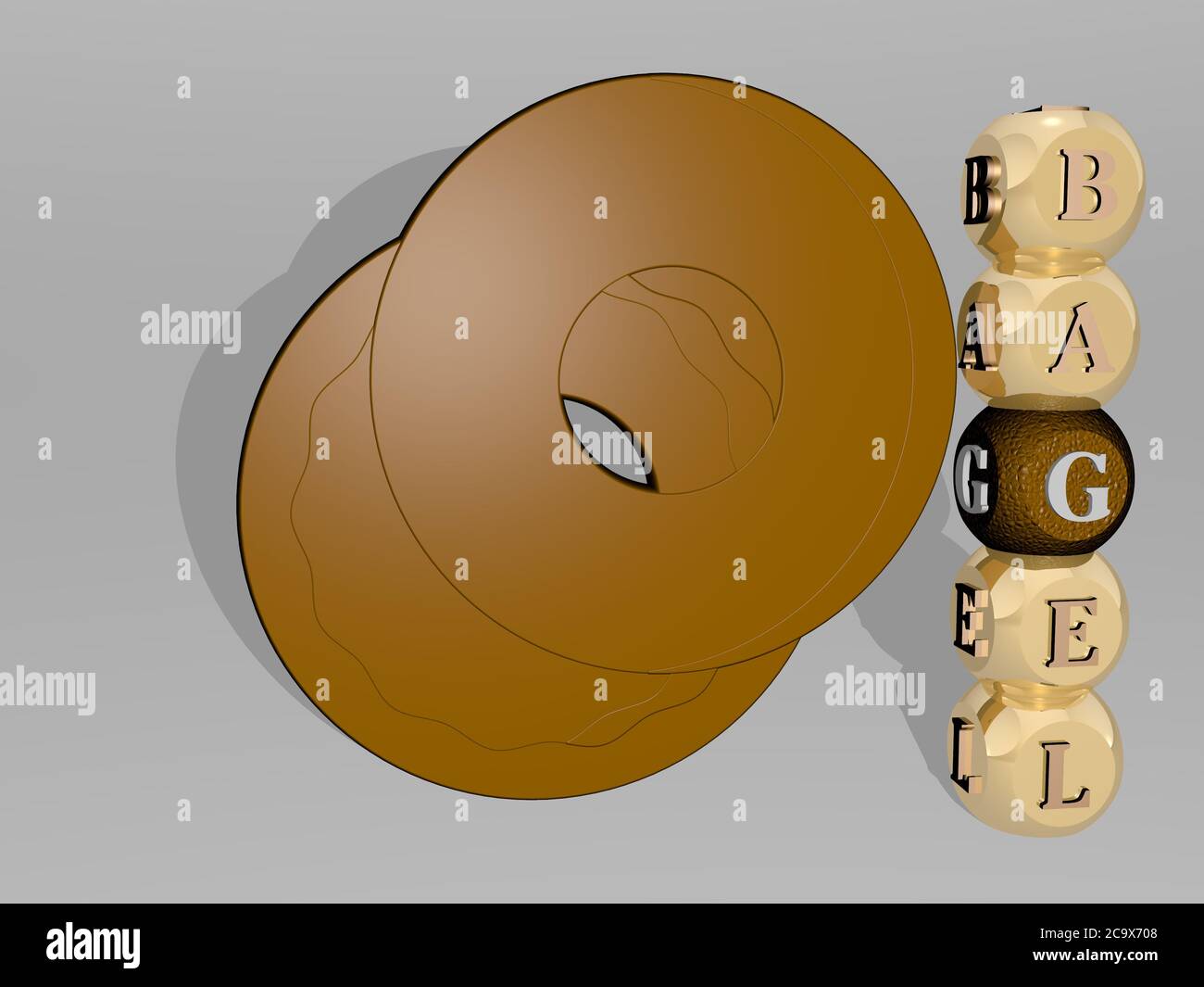 3D graphical image of BAGEL vertically along with text built around the ...