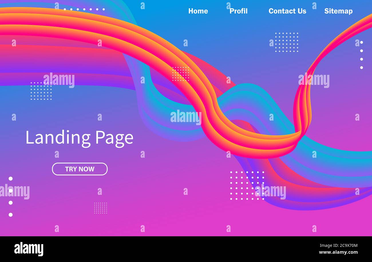 Abstract liquid gradients waves landing page or web template background ...