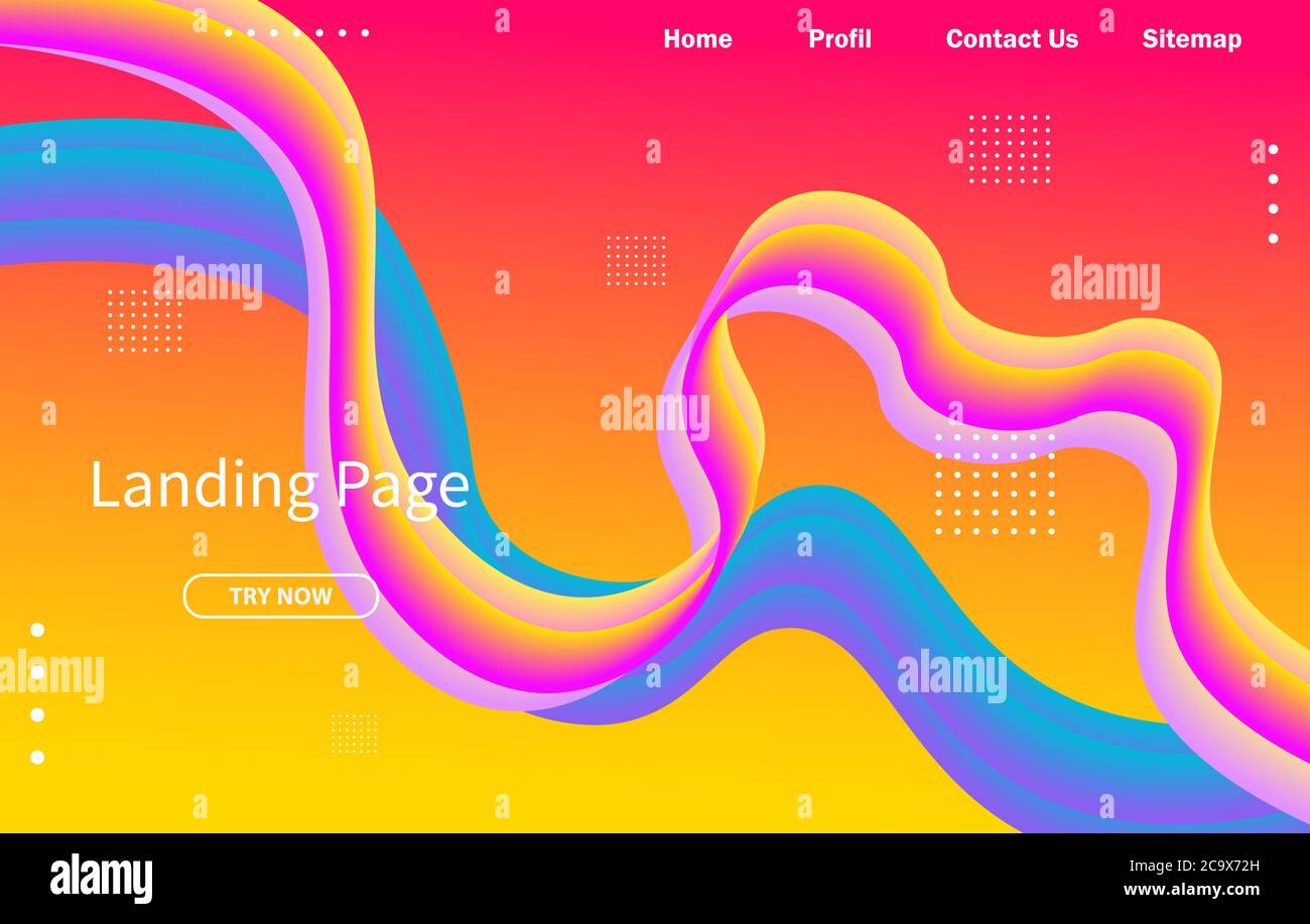 Abstract liquid gradients waves landing page or web template background ...
