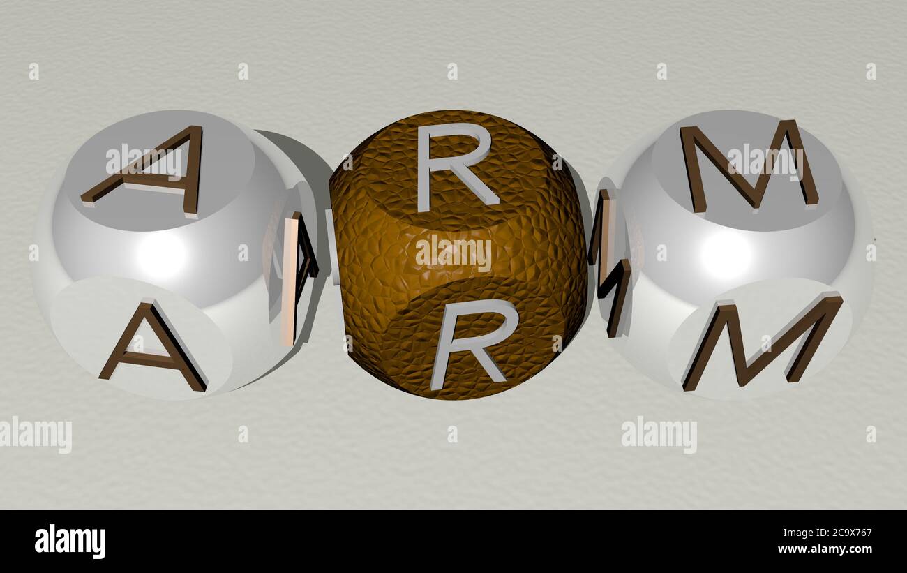 arm combined by dice letters and color crossing for the related ...
