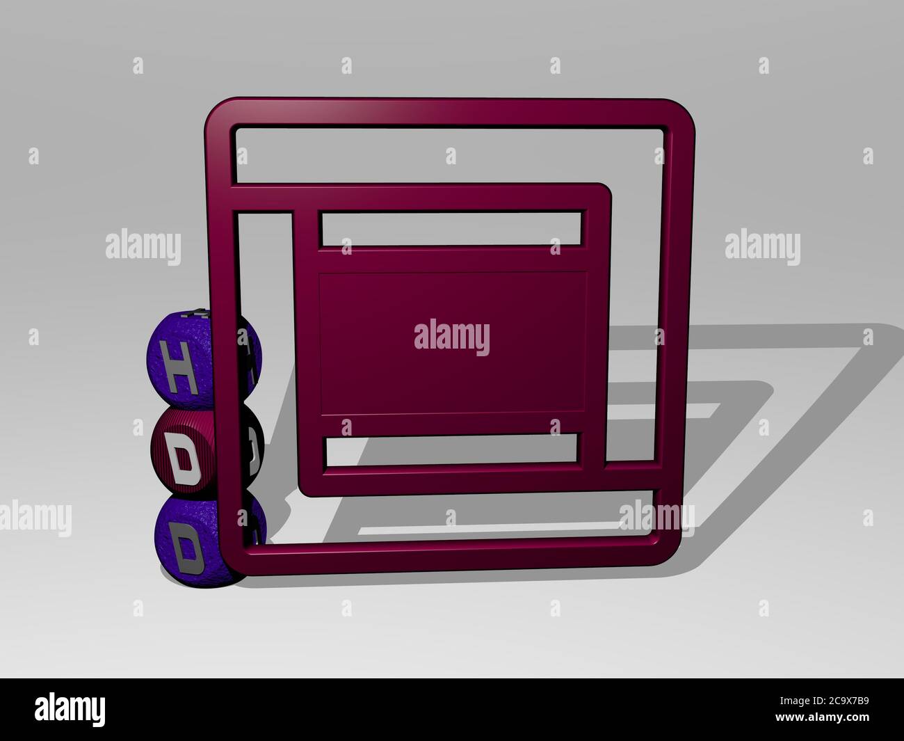 3D graphical image of HDD vertically along with text built around the ...
