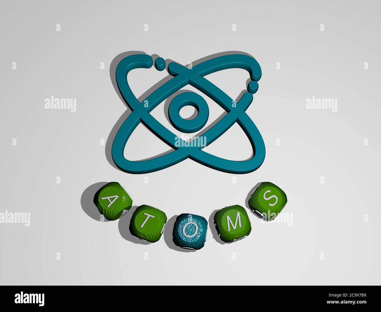 3D illustration of atoms graphics and text around the icon made by ...