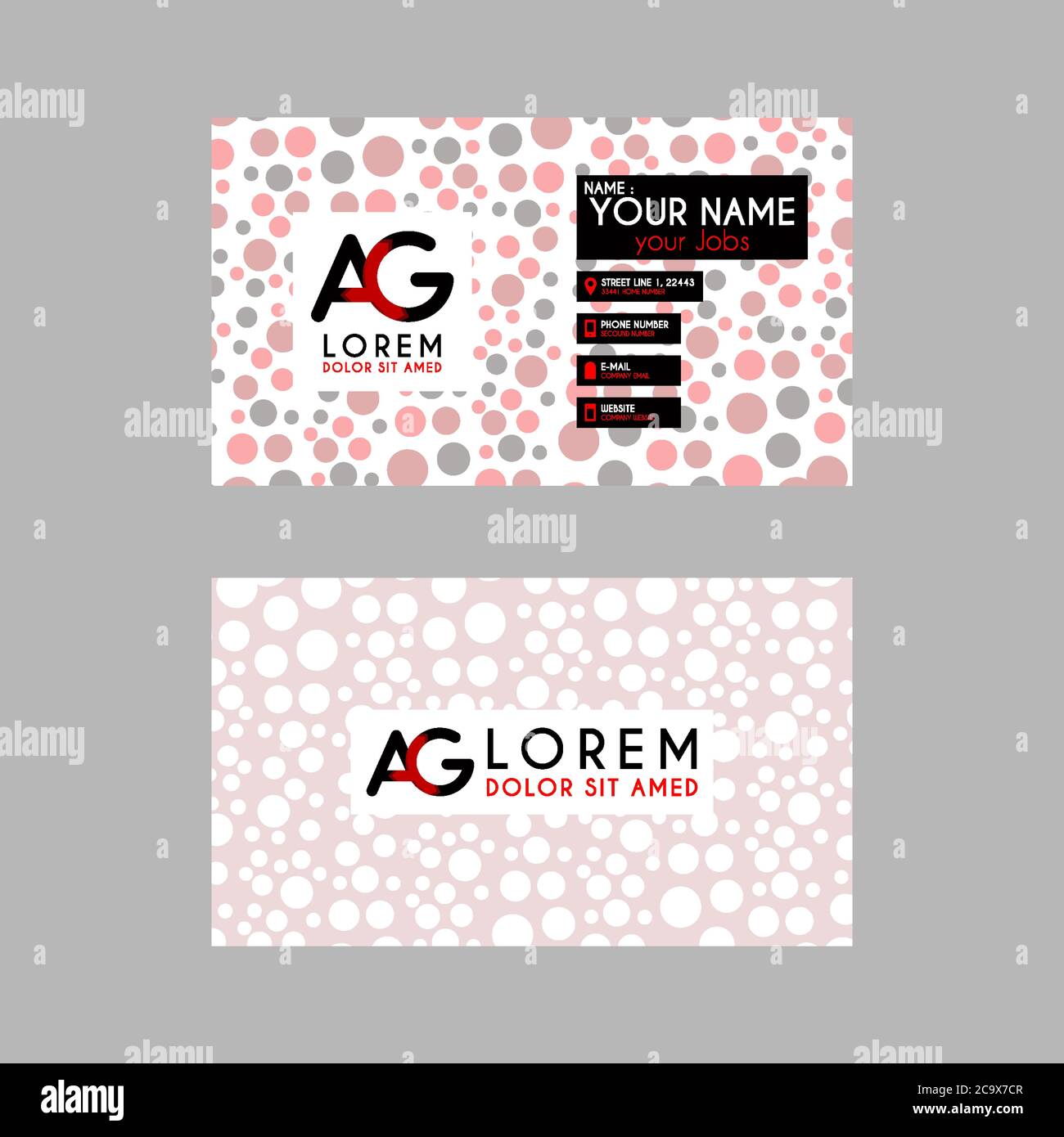Modern Creative Business Card Template with AG ribbon Letter Logo .GA ...