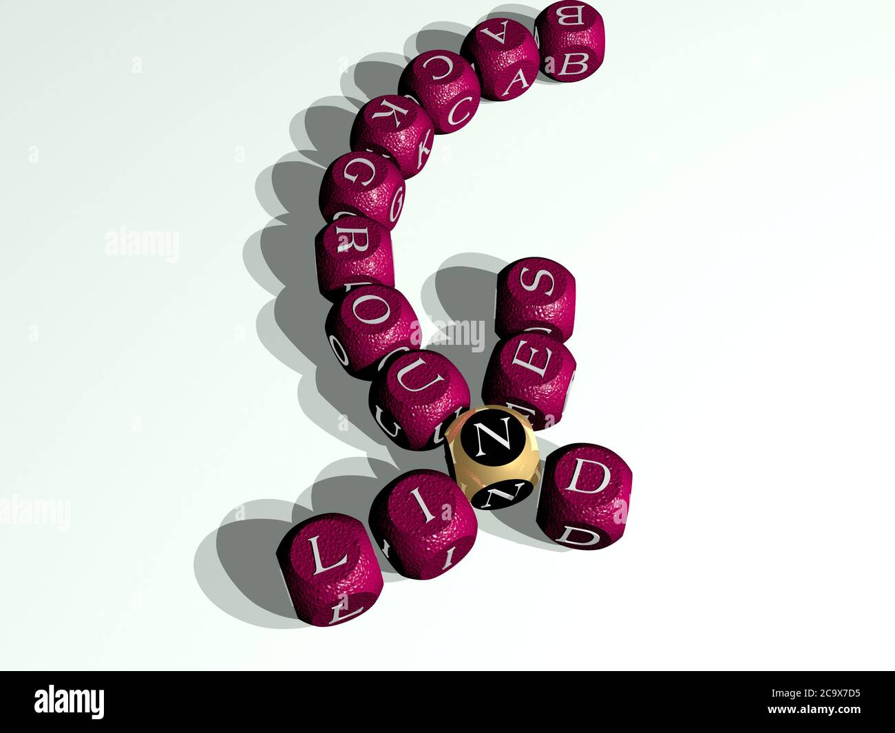 crosswords of lines background arranged by cubic letters on a mirror ...