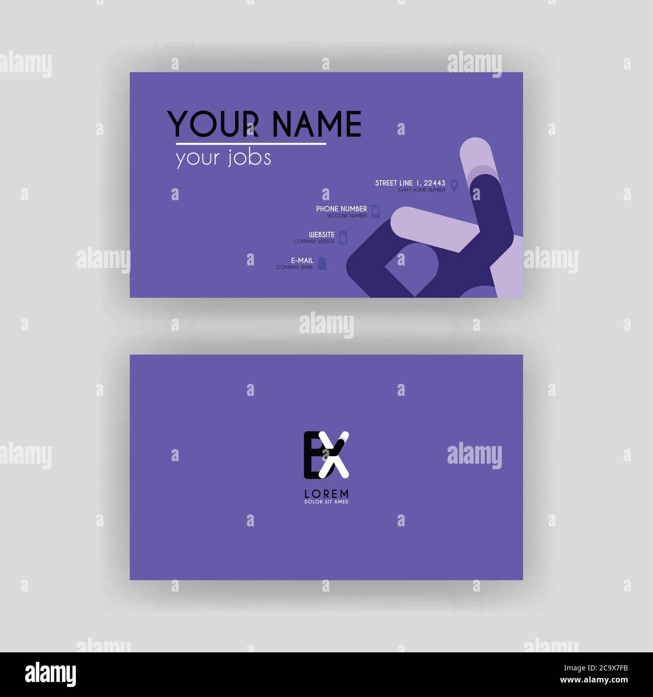 Simple Business Card with initial letter BX rounded edges. XB logo can ...