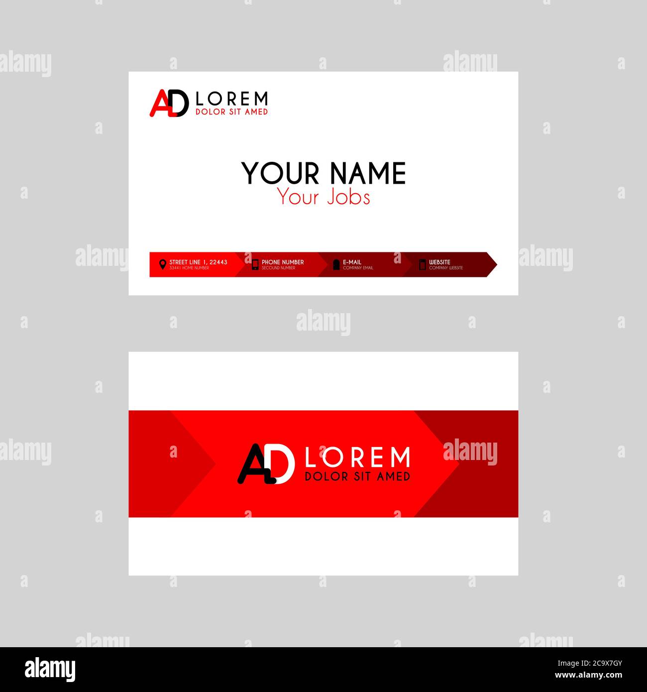 Simple Business Card with initial letter AD rounded edges. DA logo can ...