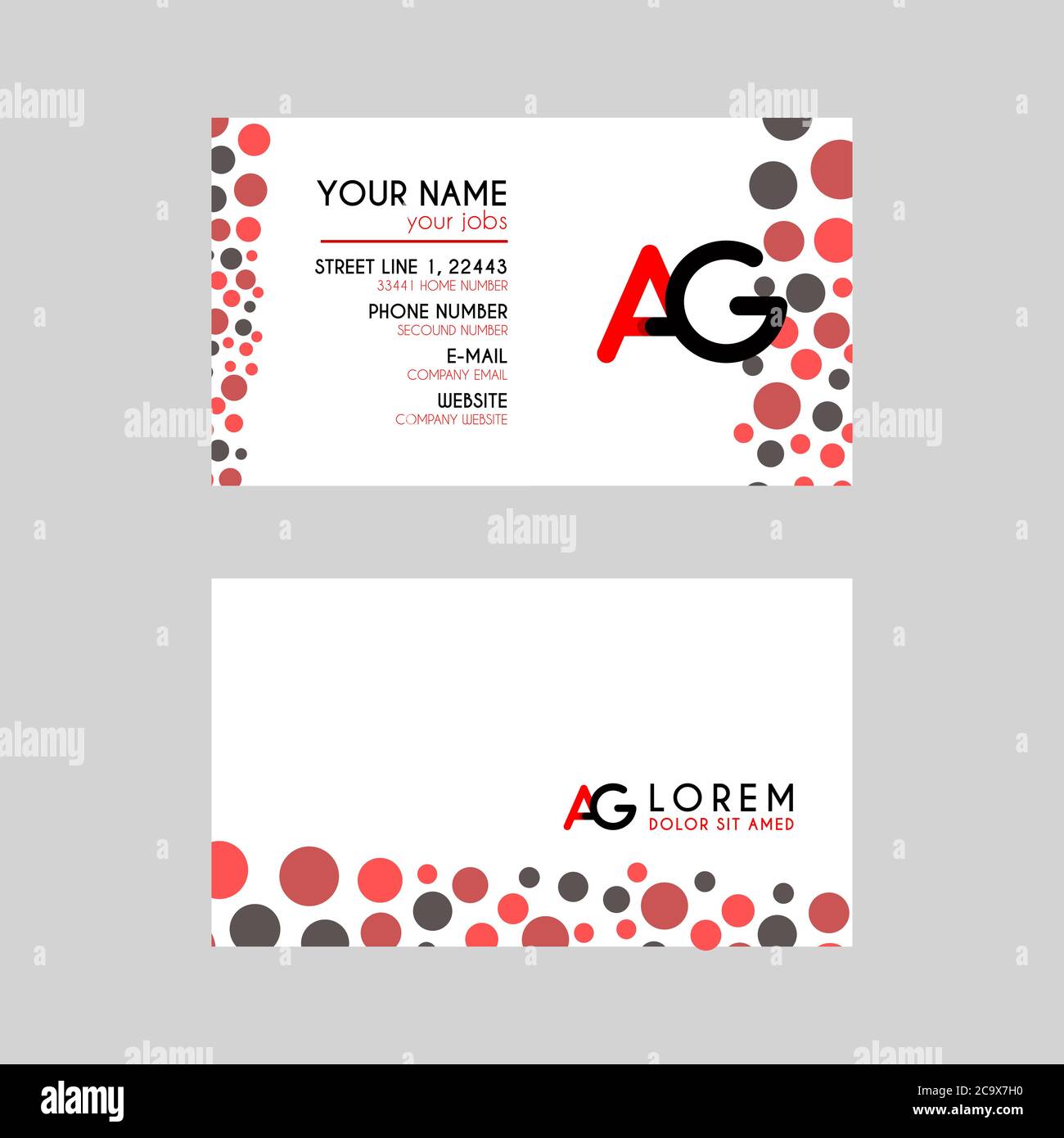 Simple Business Card with initial letter AG rounded edges. GA logo can ...