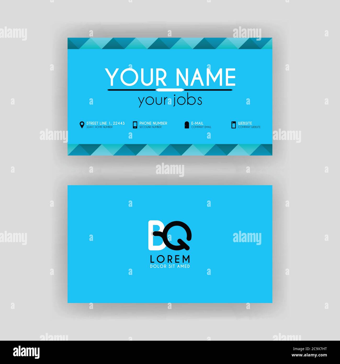 Simple Business Card with initial letter BQ rounded edges. QB logo can ...