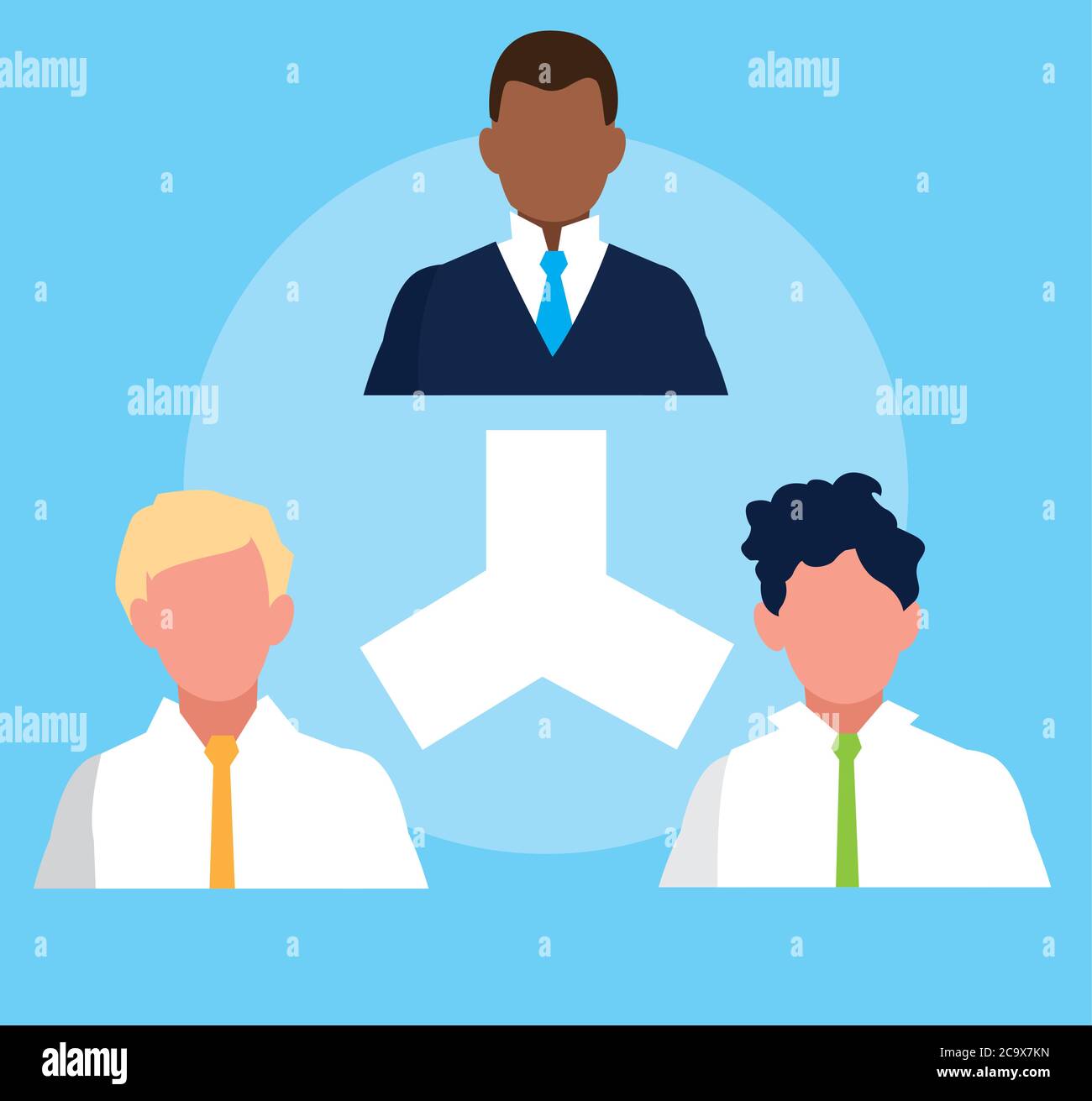 businessmen elegant with organization chart vector illustration design ...