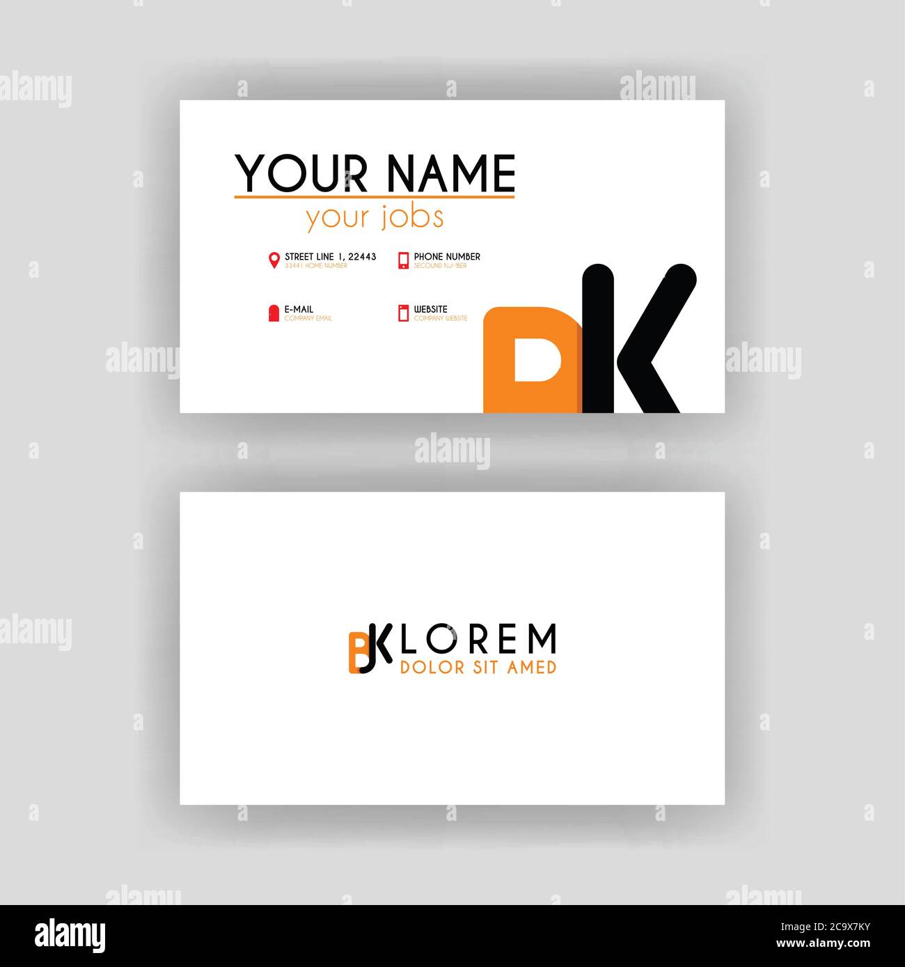 Simple Business Card with initial letter BK rounded edges. KB logo can ...