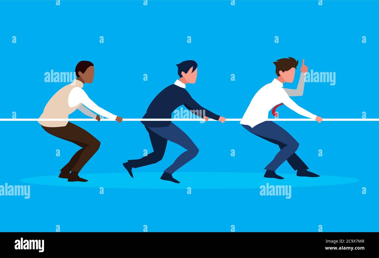 businessmen elegant pulling rope vector illustration design Stock ...