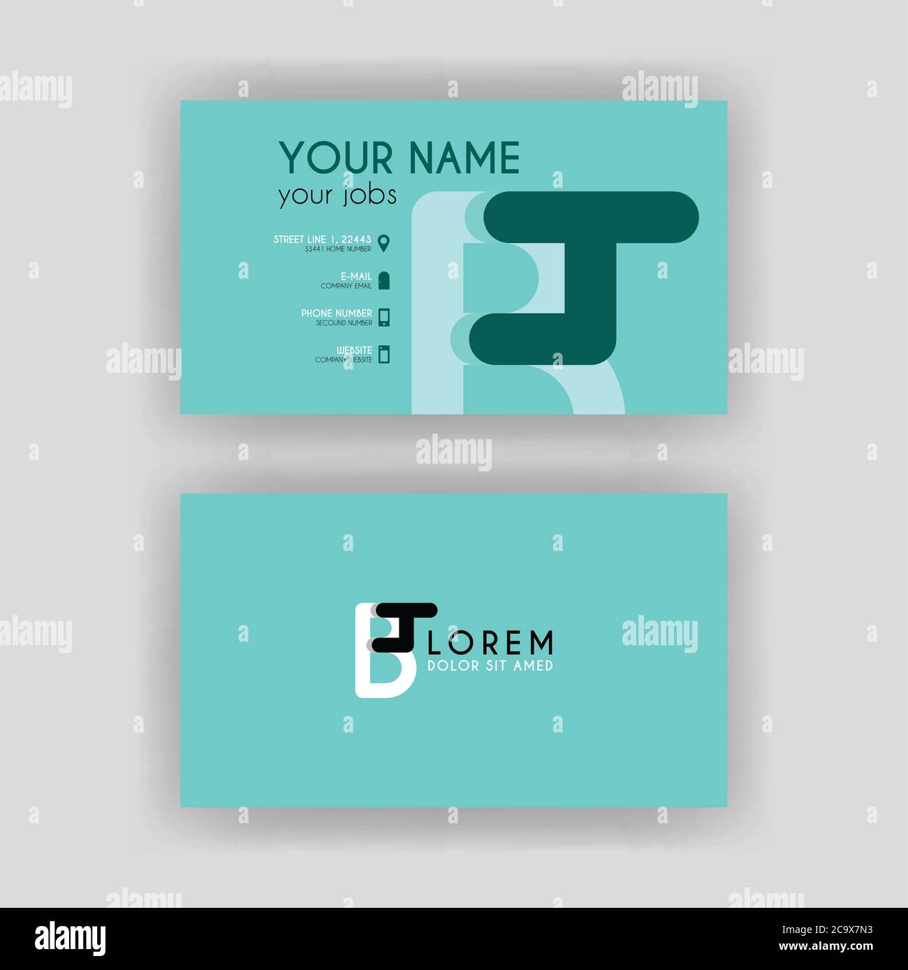 Simple Business Card with initial letter BT rounded edges. TB logo can ...