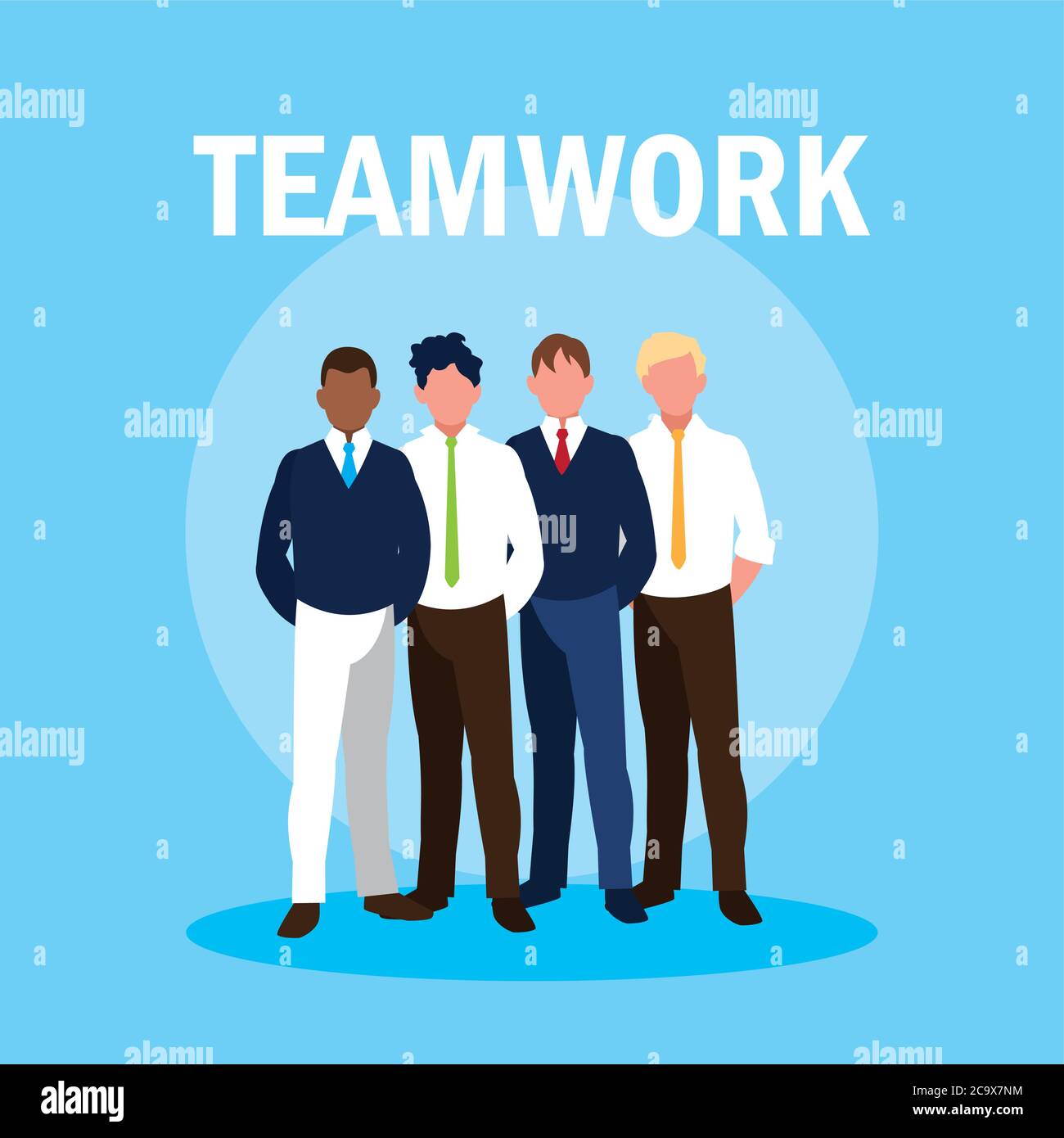 teamwork with business men elegant vector illustration design Stock ...