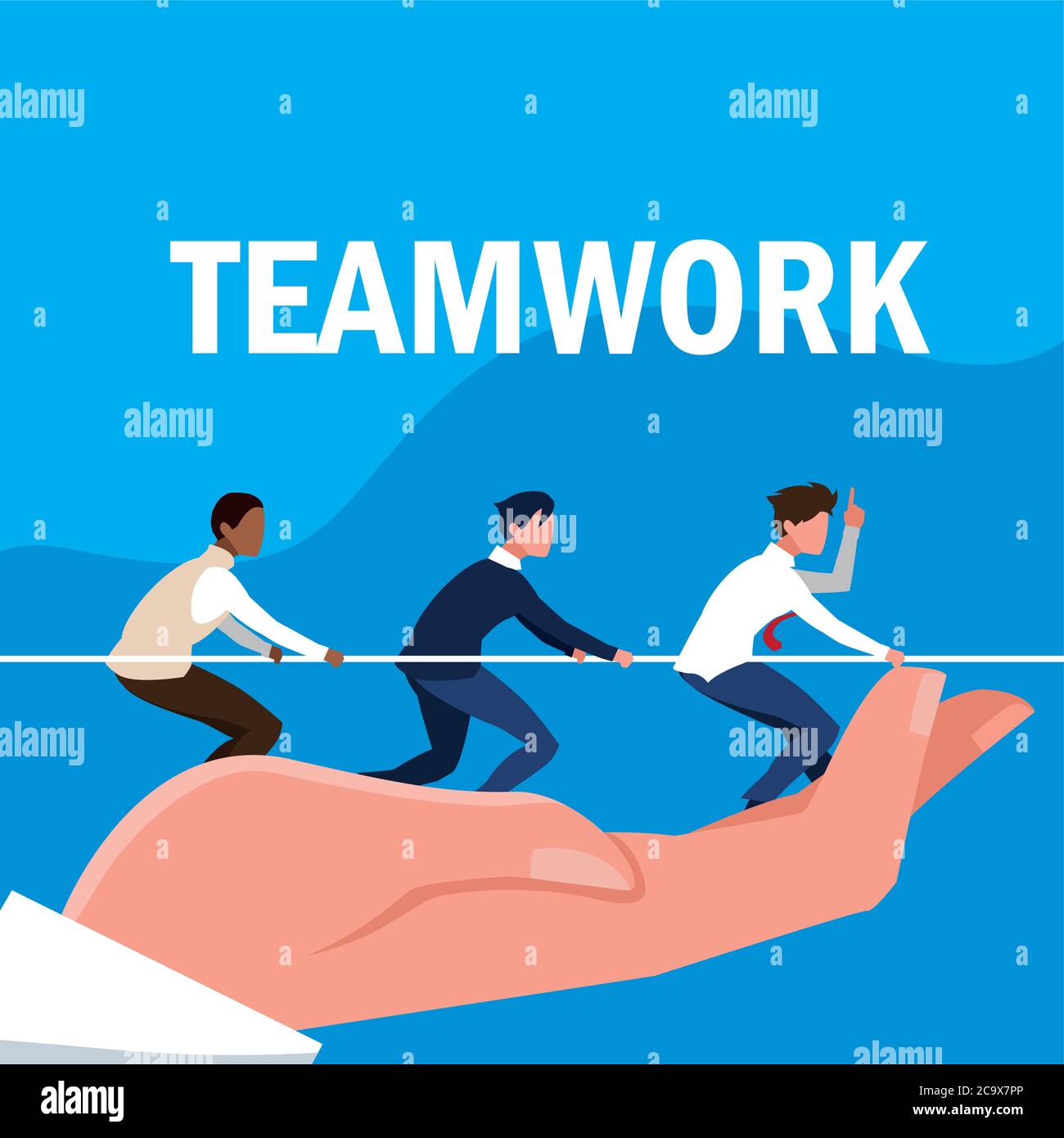 Connection hand rope illustration Stock Vector Images - Alamy