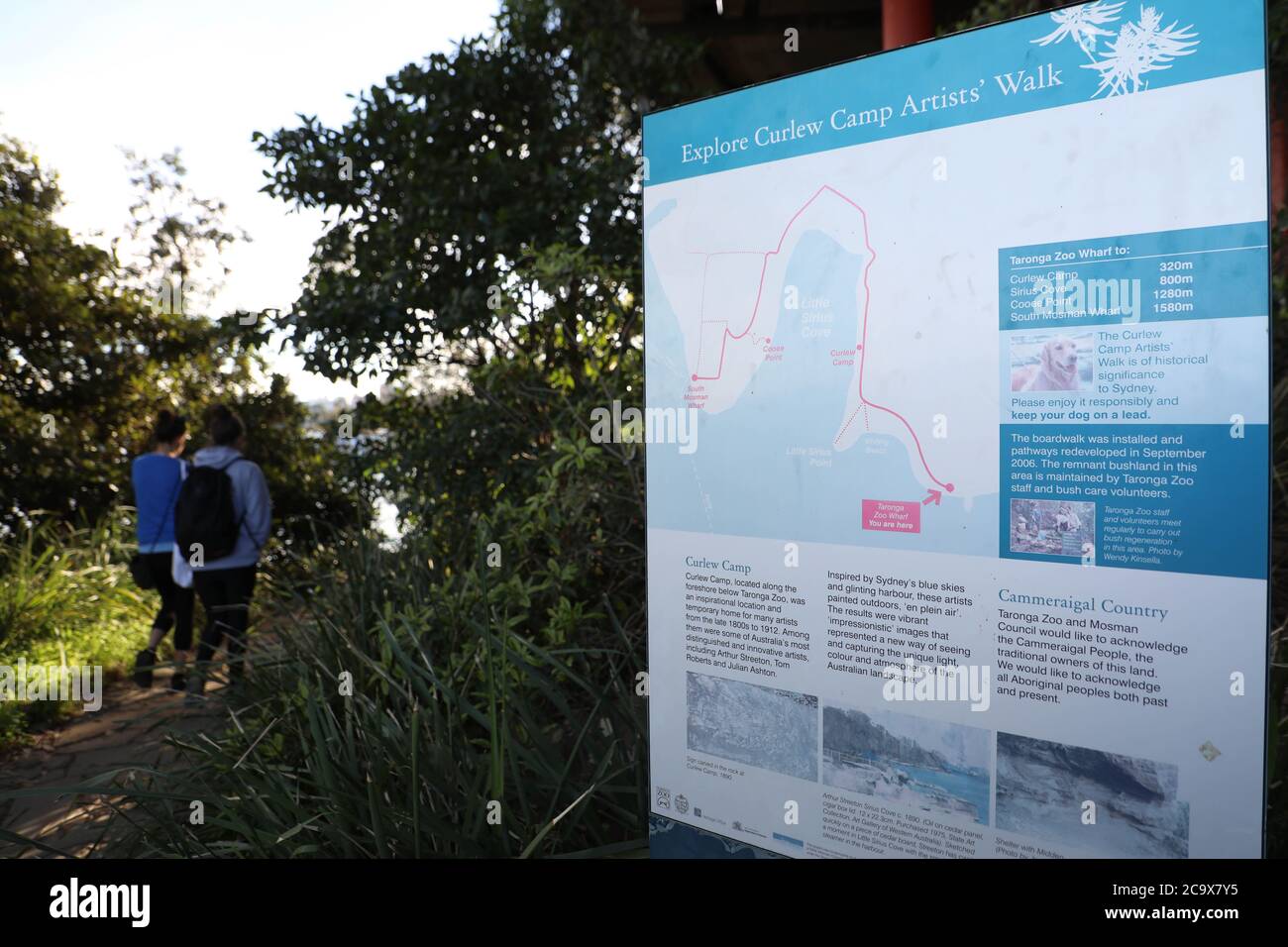 Sign indicating the start of the Curlew Camp Artists’ Walk at the ...