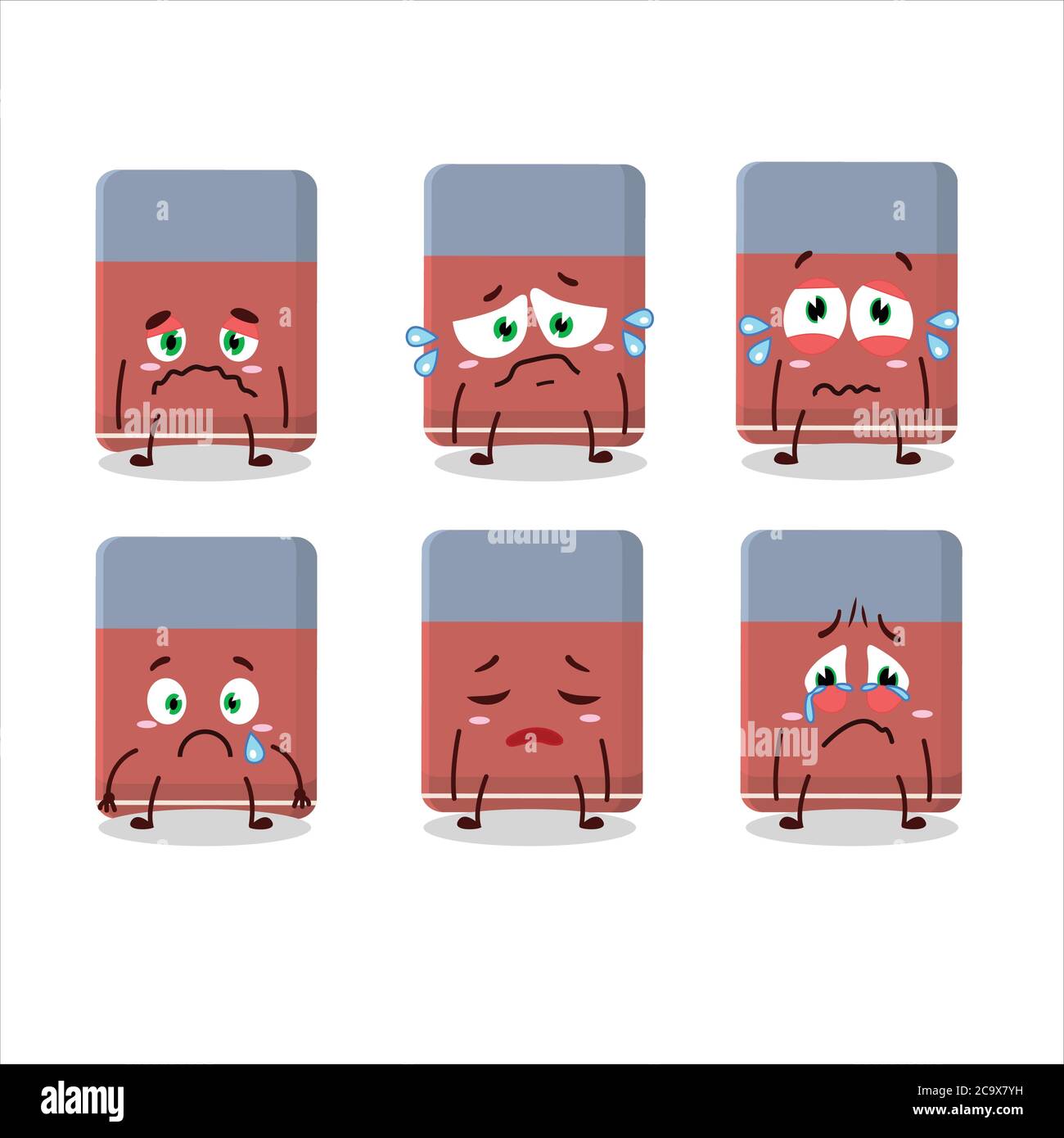 Eraser cartoon in character with sad expression Stock Vector Image ...