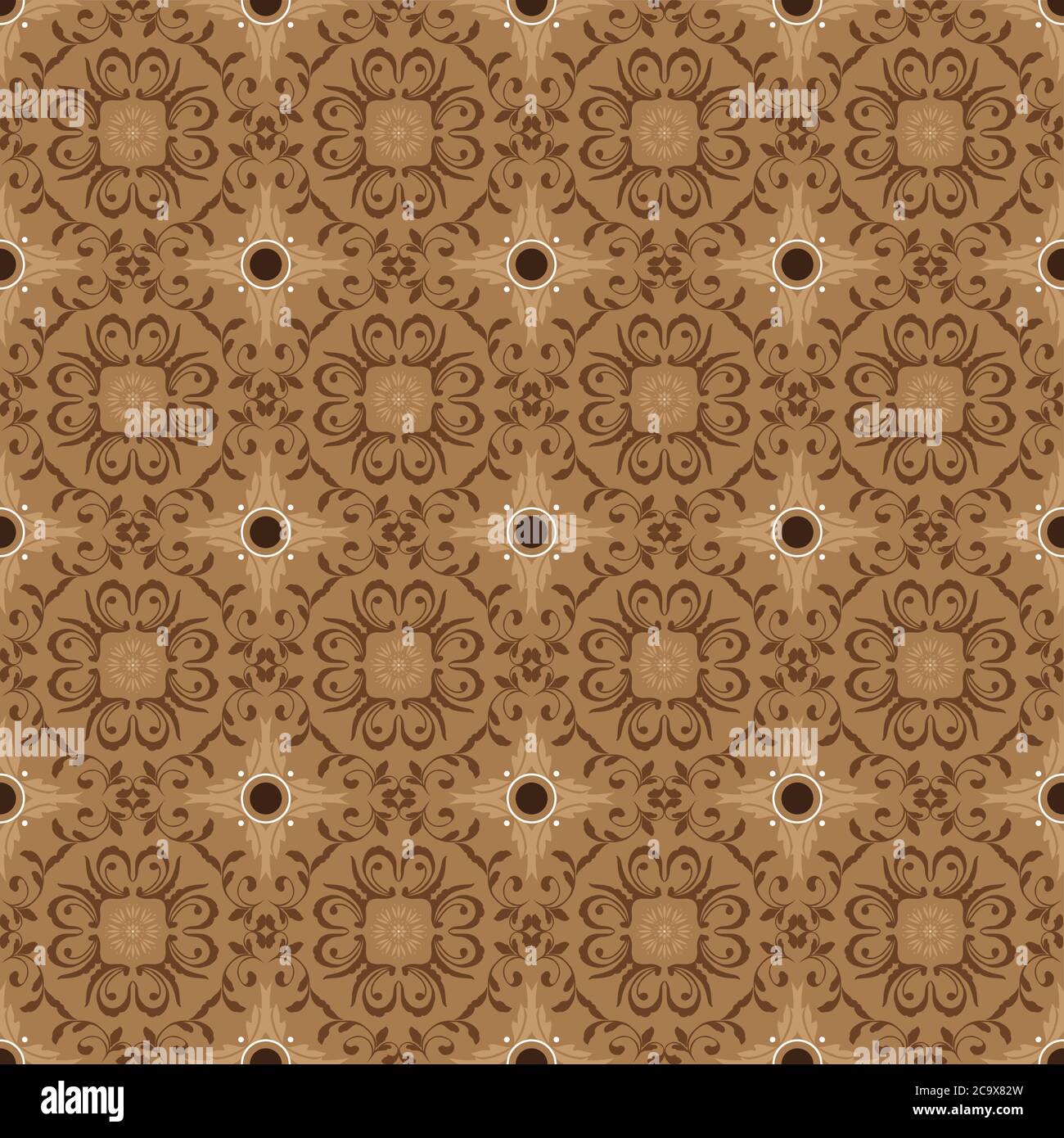 Simple flower pattern on Bantul batik with mocca color design Stock ...