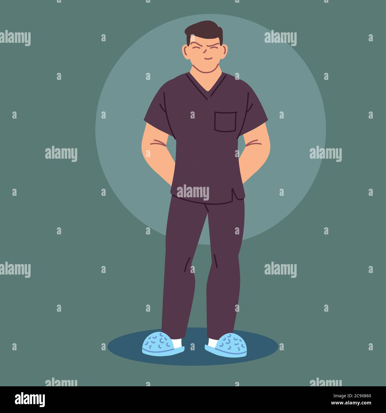 male nurse in uniform, health worker vector illustration design Stock ...