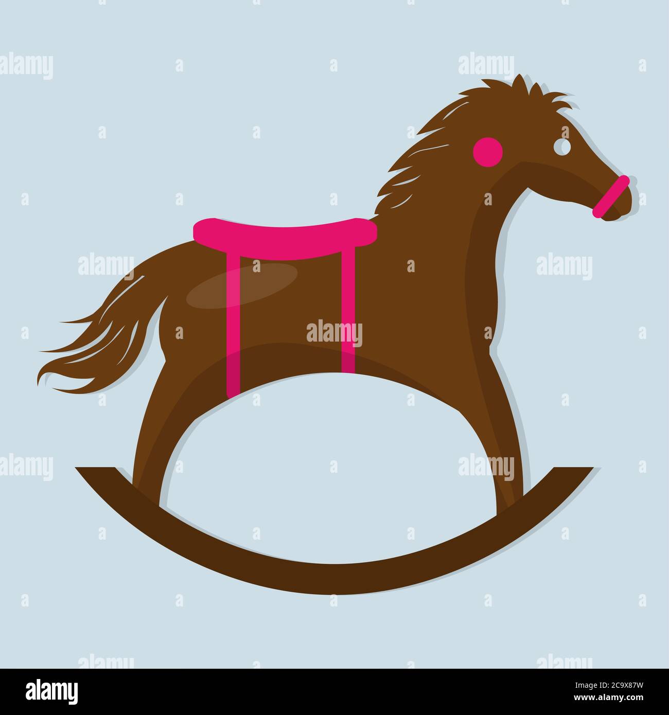 wooden rocking horse toy isolated vector illustration Stock Vector ...