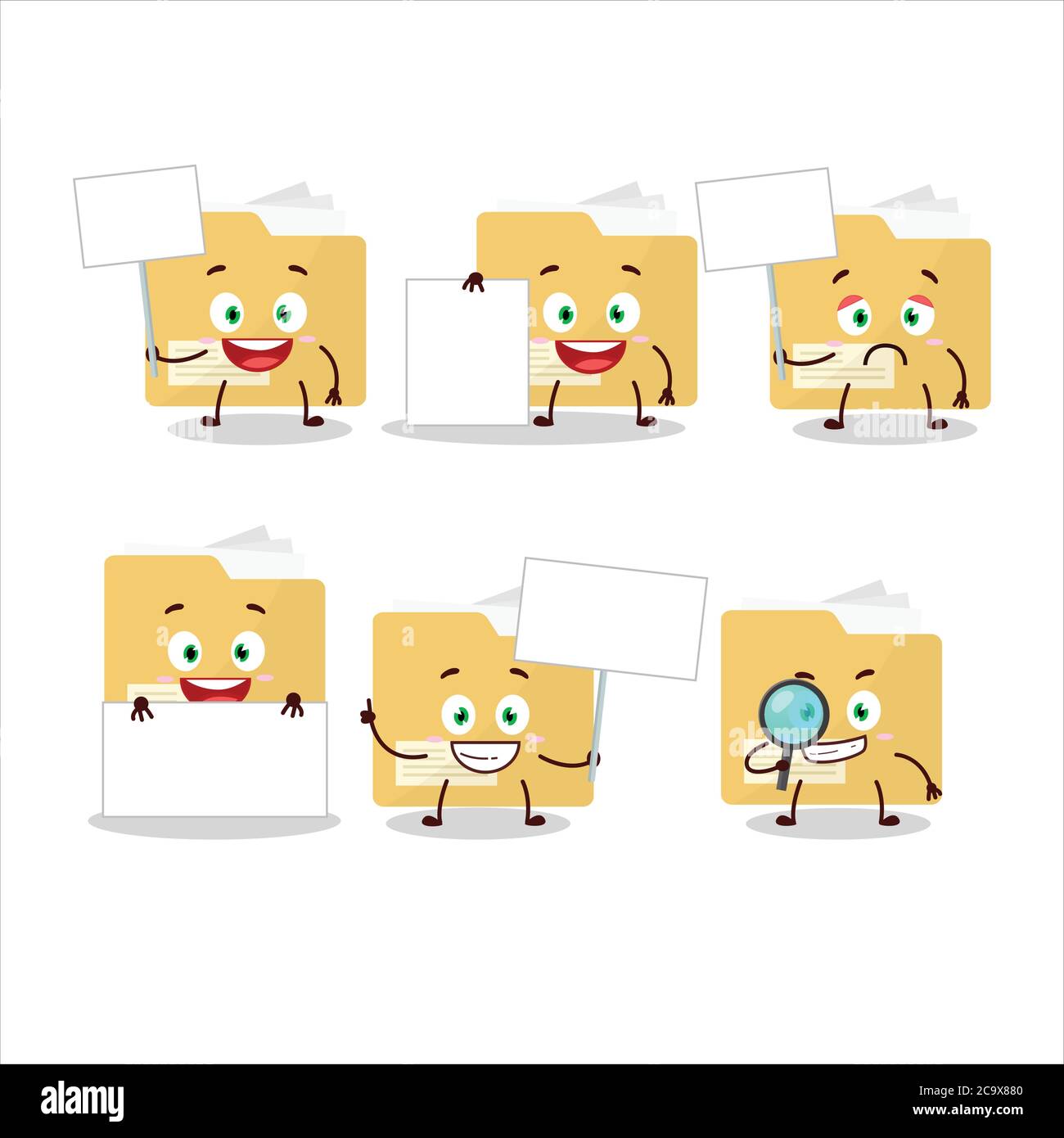 File folder cartoon character bring information board Stock Vector ...
