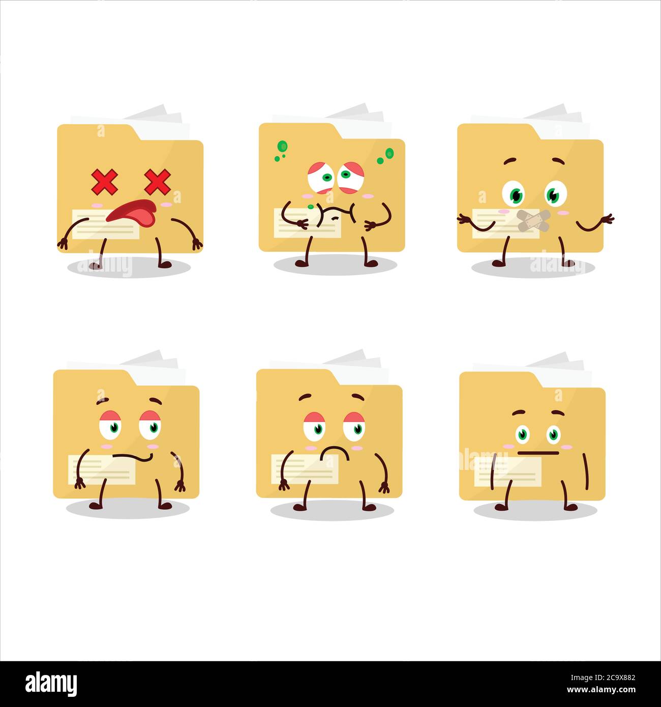File folder cartoon character with nope expression Stock Vector Image ...