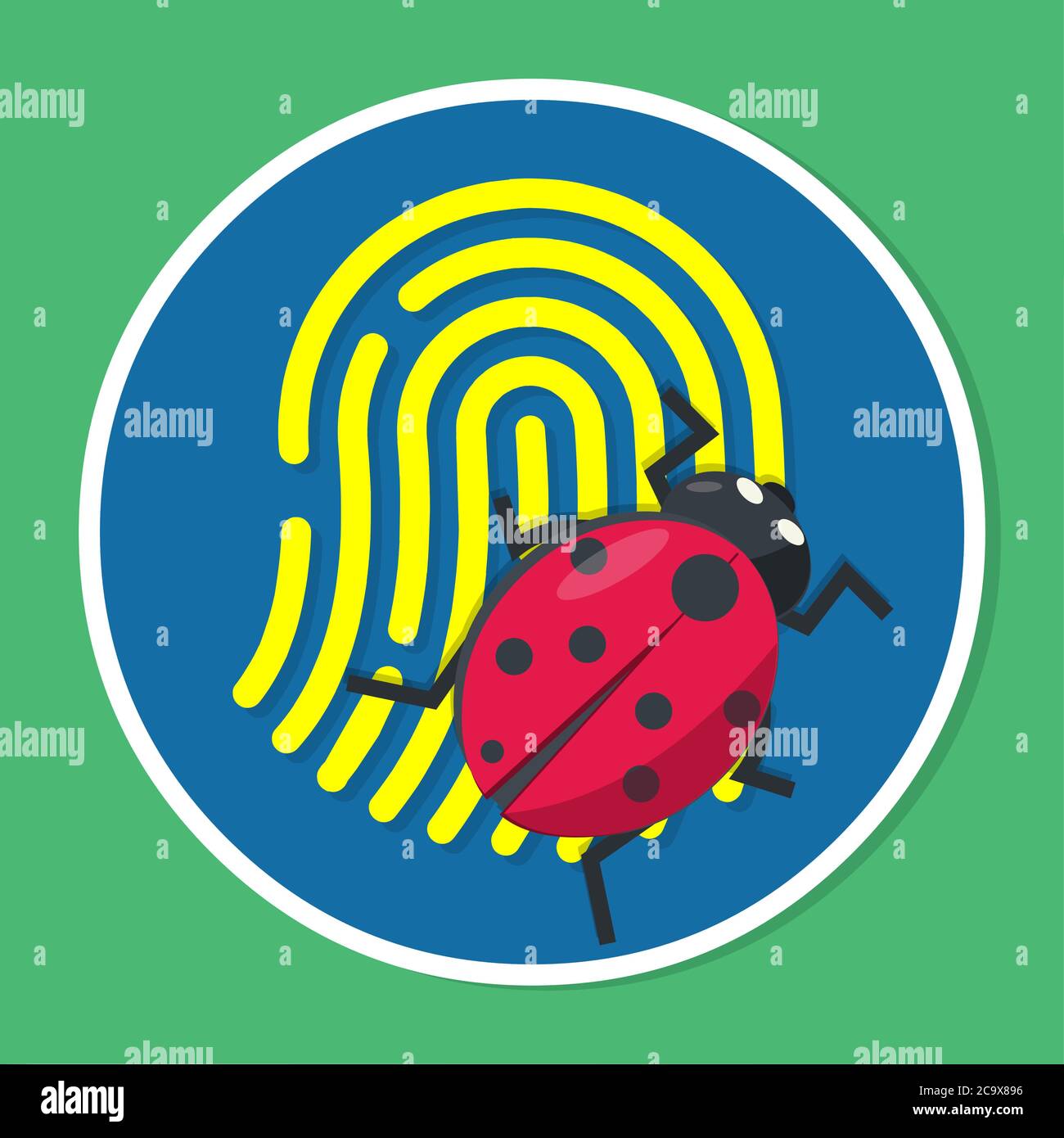 fingerprint with virus for identity thief concept logo vector ...