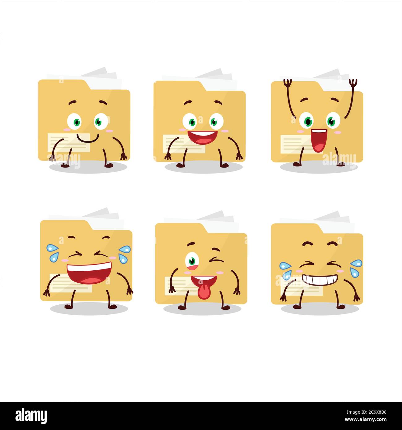 Cartoon character of file folder with smile expression Stock Vector ...