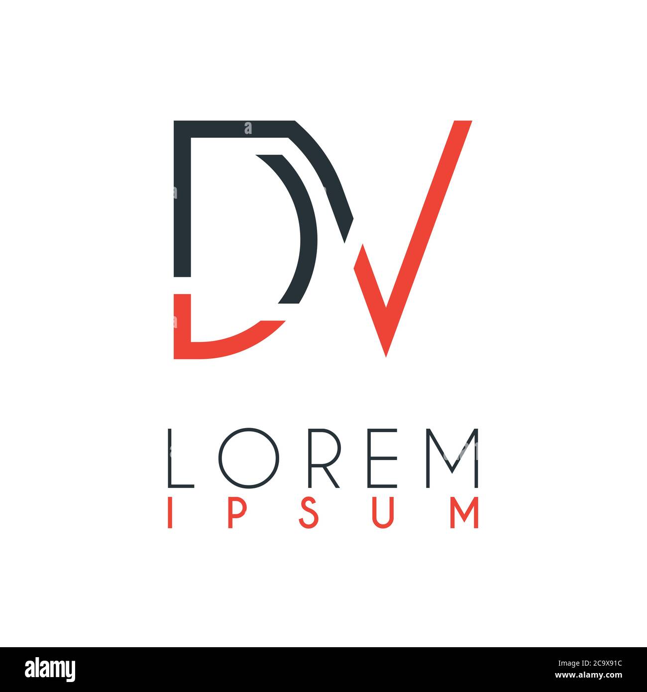 The logo between the letter D and letter V or DV with a certain ...