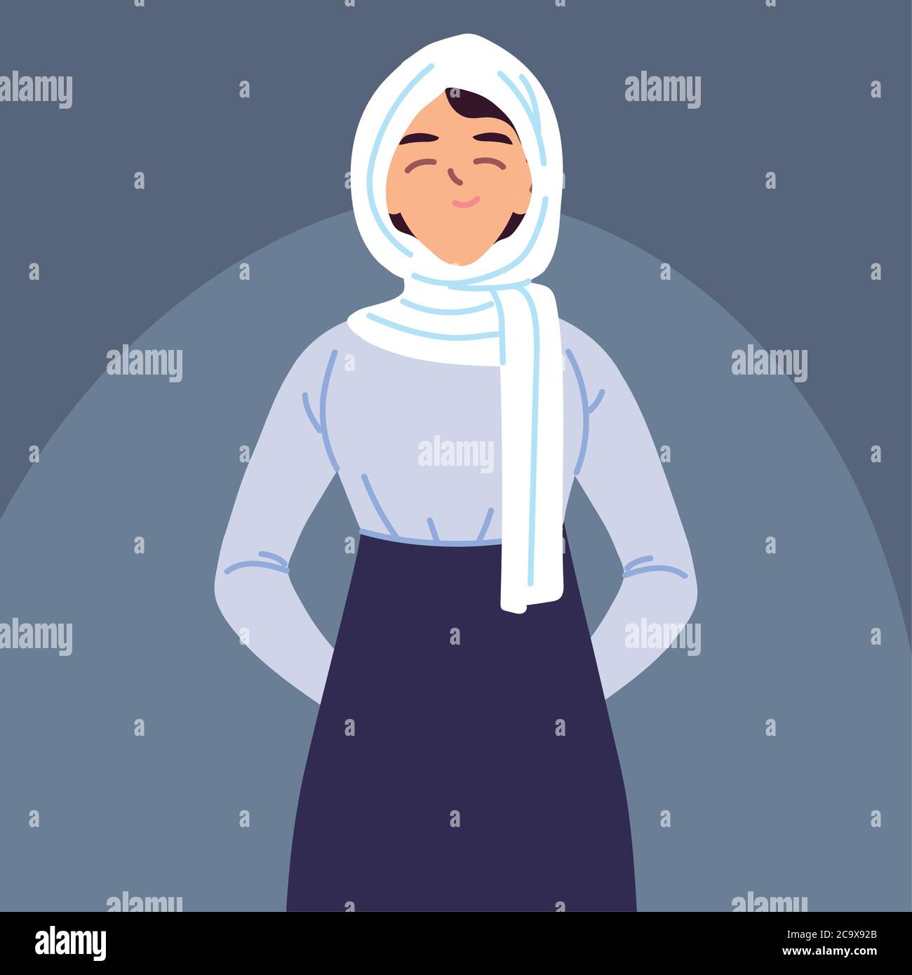 Muslim female cartoon profile hi-res stock photography and images - Alamy