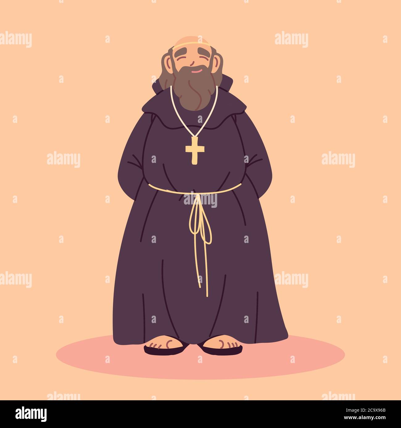 Monk of the middle ages Stock Vector Images - Alamy